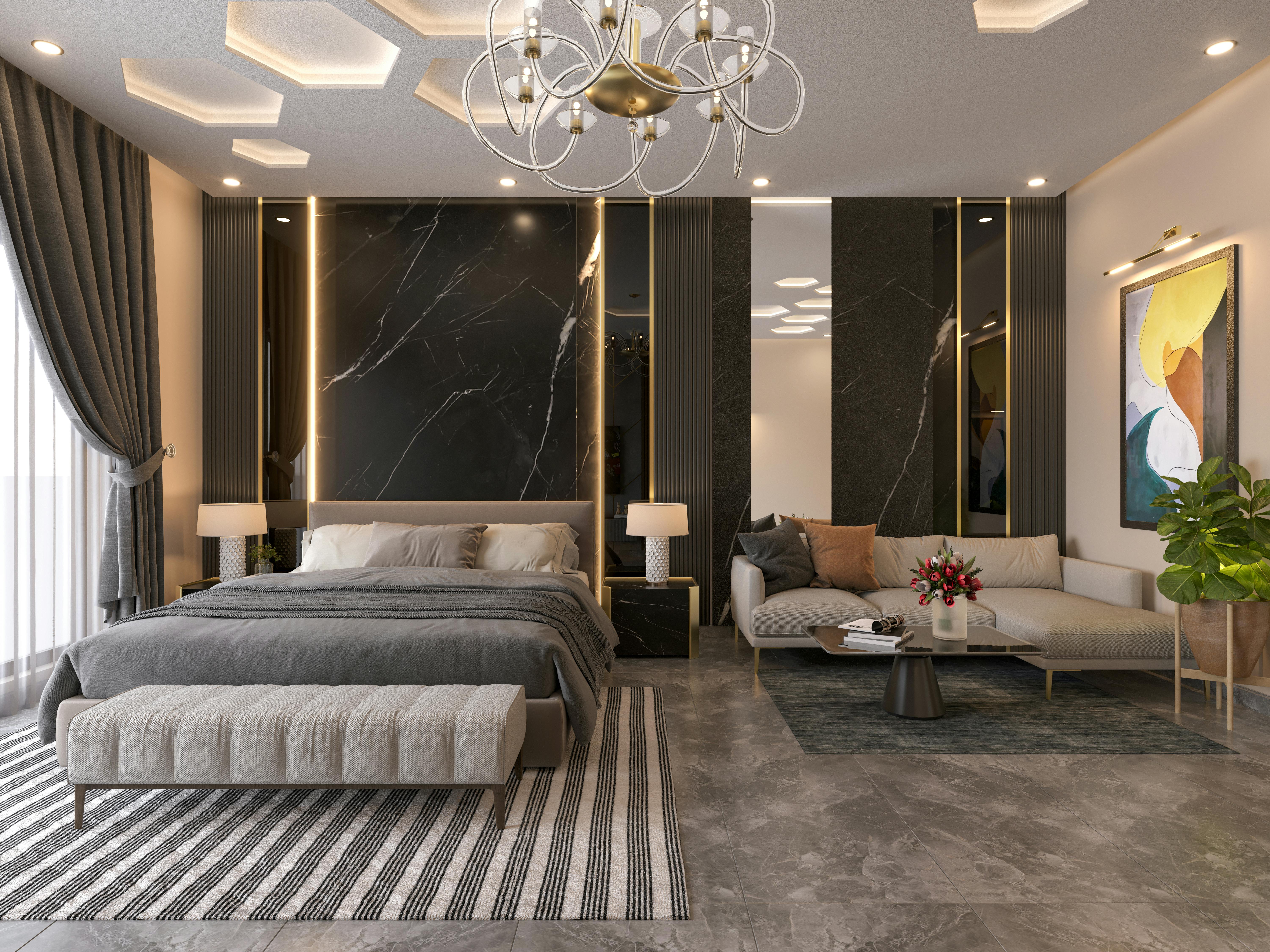 Modern Luxurious Bedroom Interior with Elegant Decor · Free Stock Photo