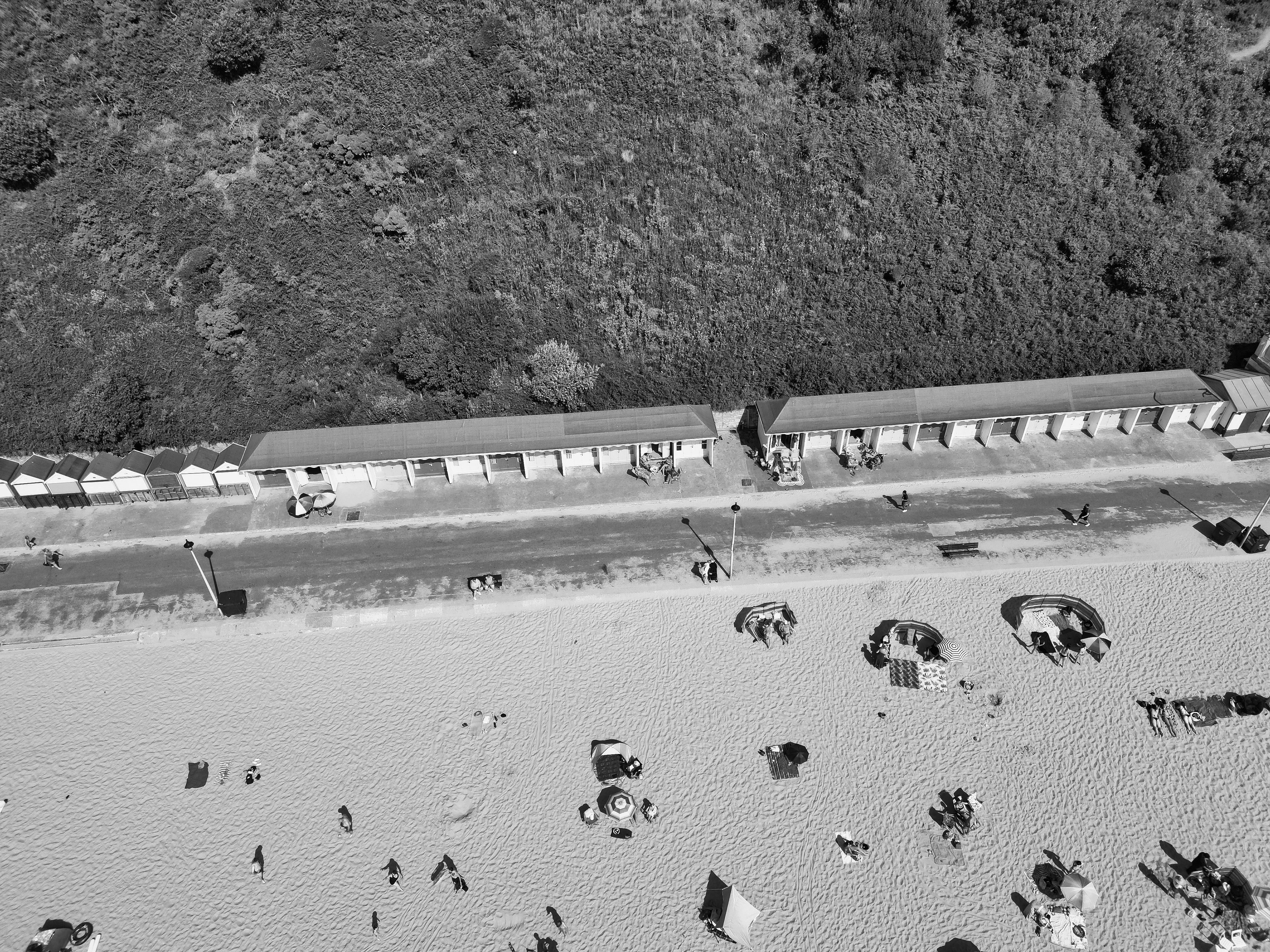 Aerial View of Bournemouth Beach with Sunbathers · Free Stock Photo
