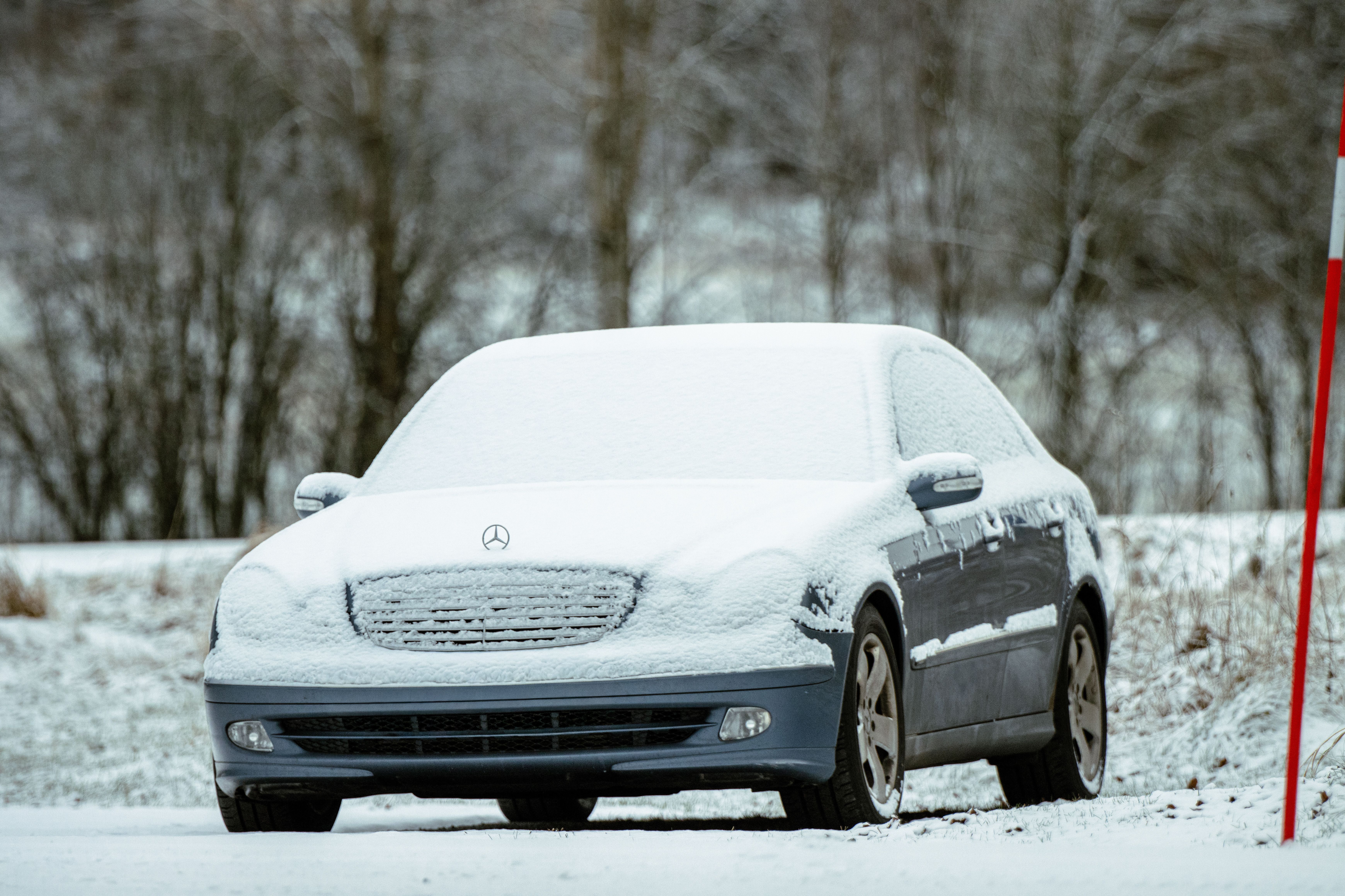 Mercedes-Benz Covered in Snow in Rural Sweden · Free Stock Photo