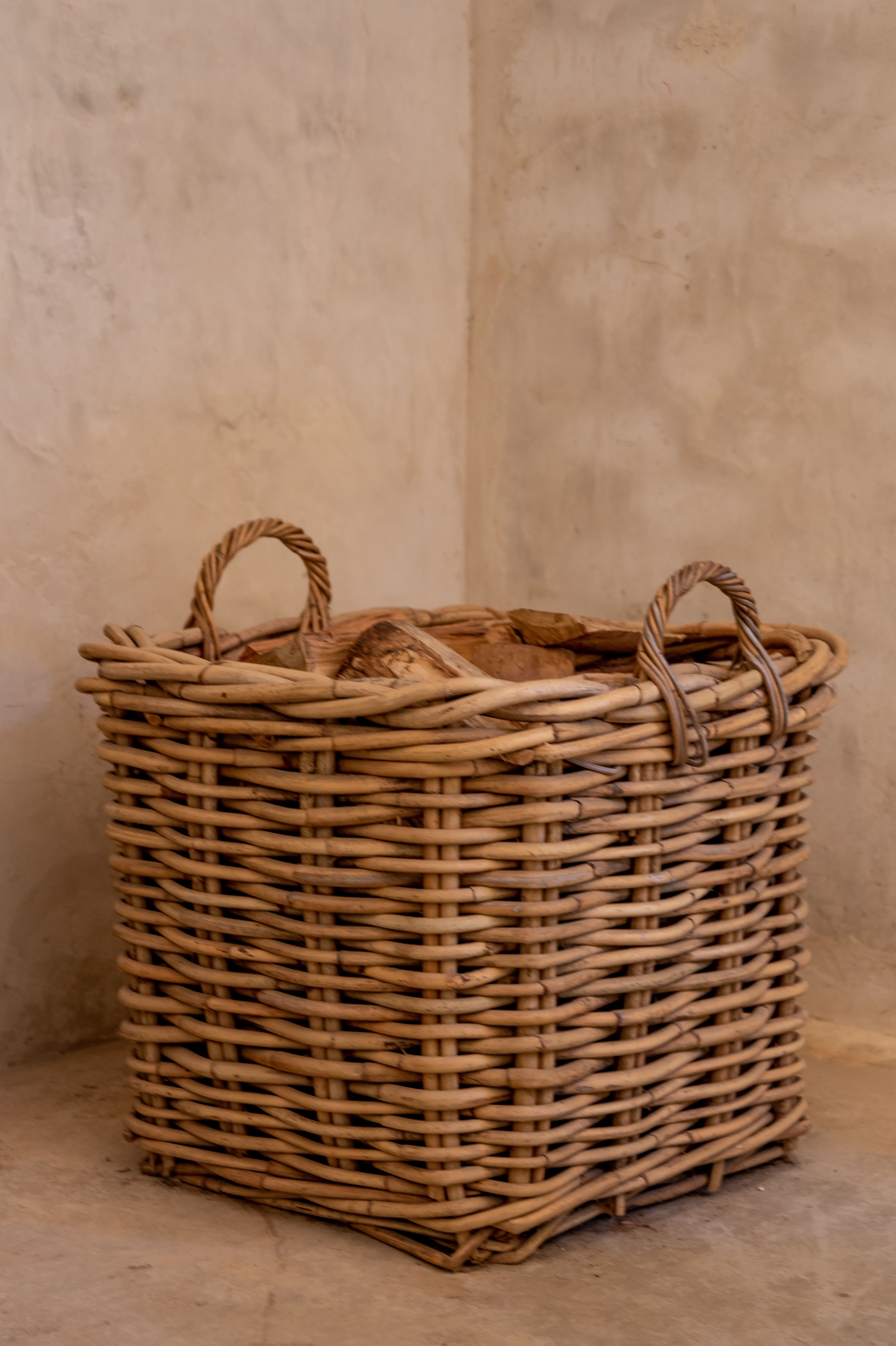 Rustic Woven Basket in Minimalist Setting · Free Stock Photo