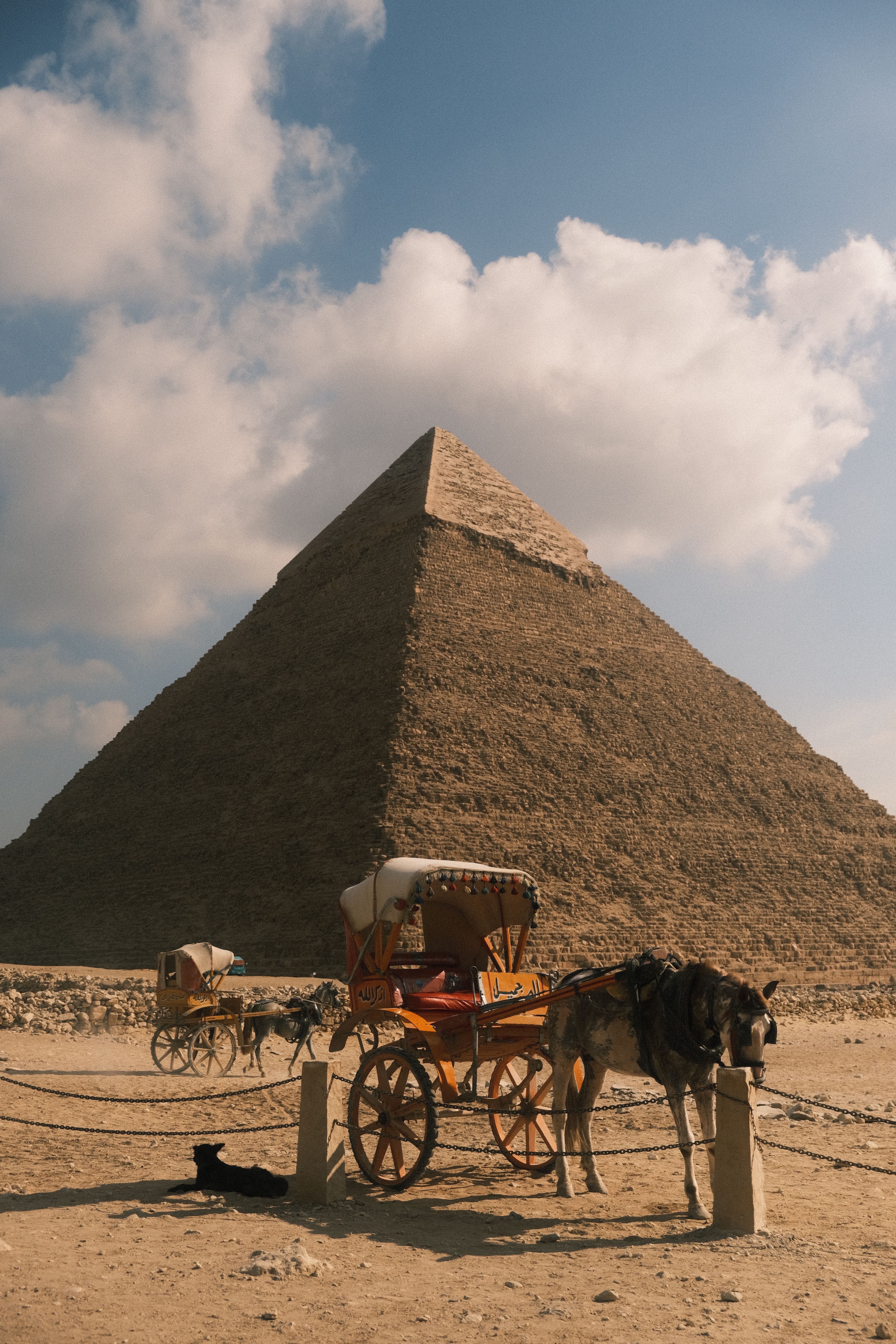 Iconic Pyramid with Horse Carriage in Giza · Free Stock Photo
