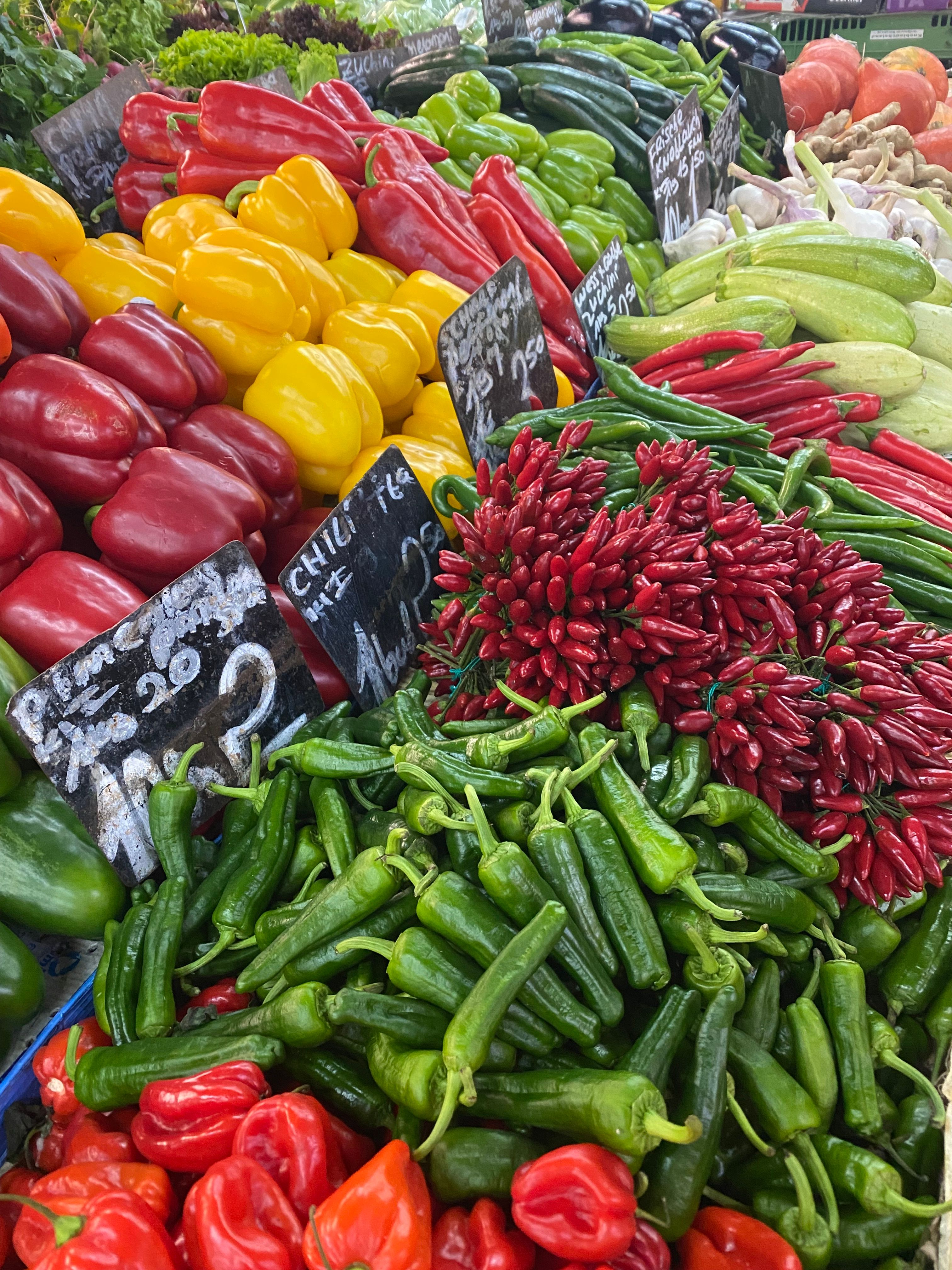 Assorted Vegetable Store Displays · Free Stock Photo