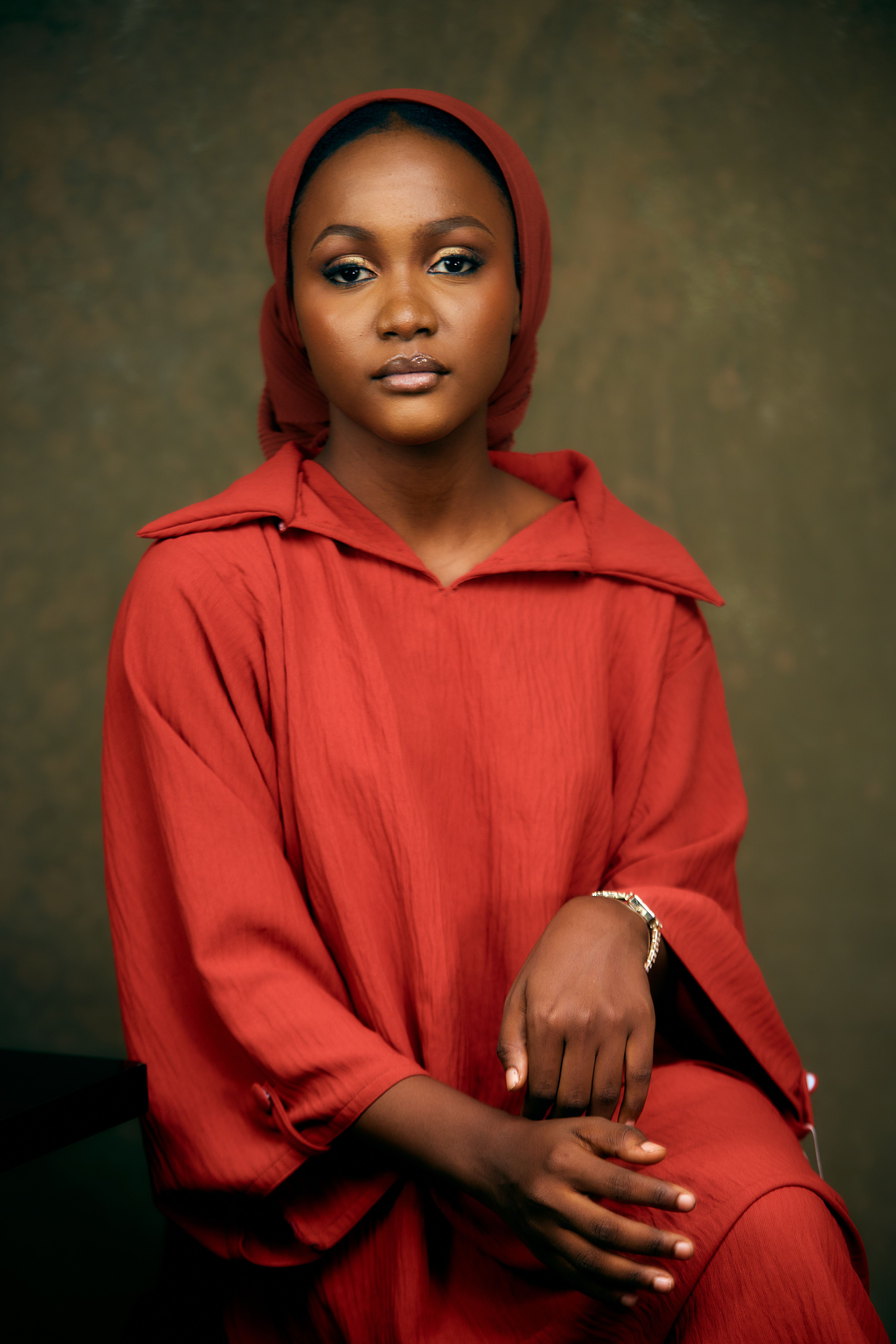 Elegant Portrait of Woman in Red Dress · Free Stock Photo