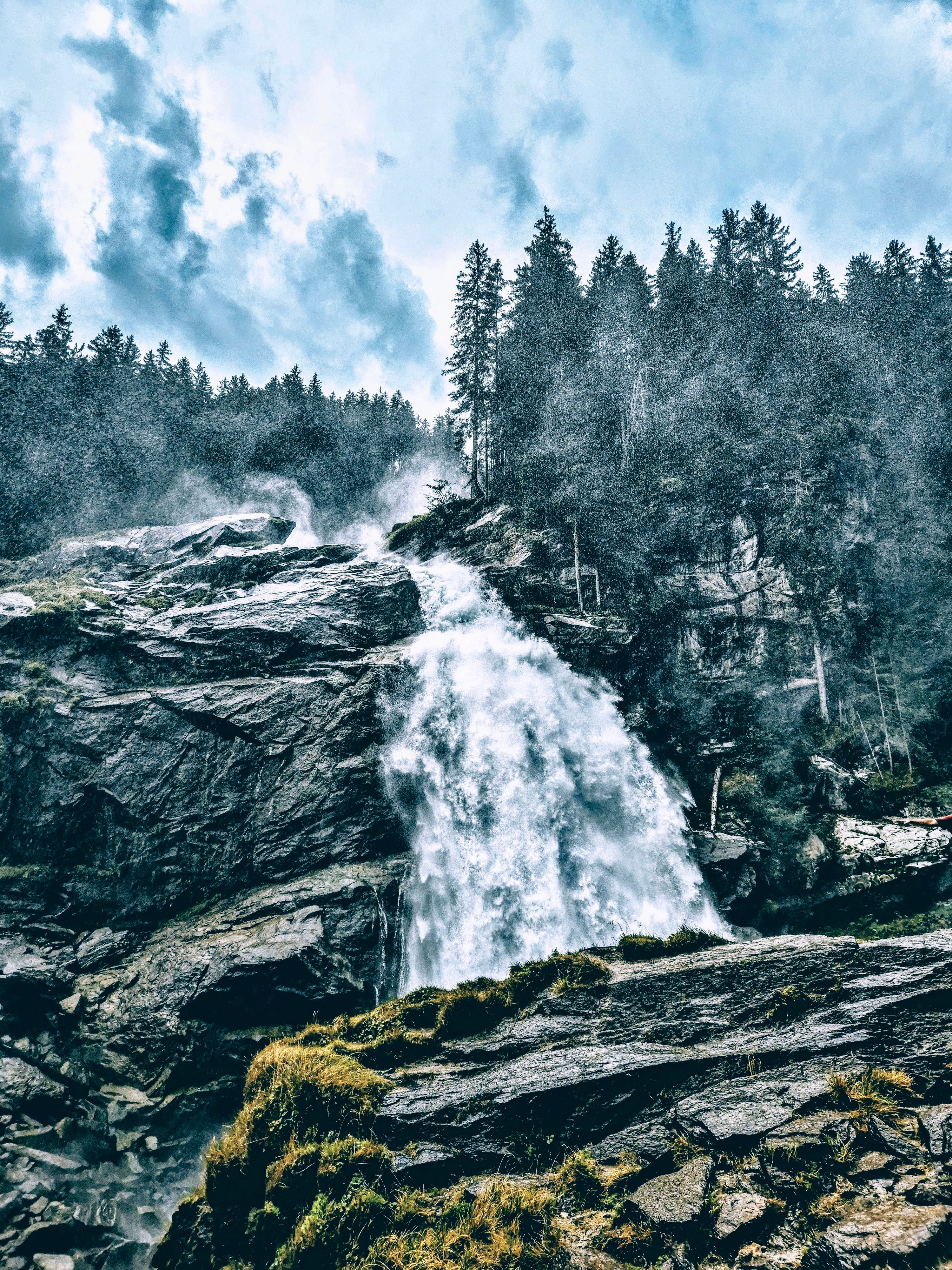 Waterfalls Near Trees · Free Stock Photo