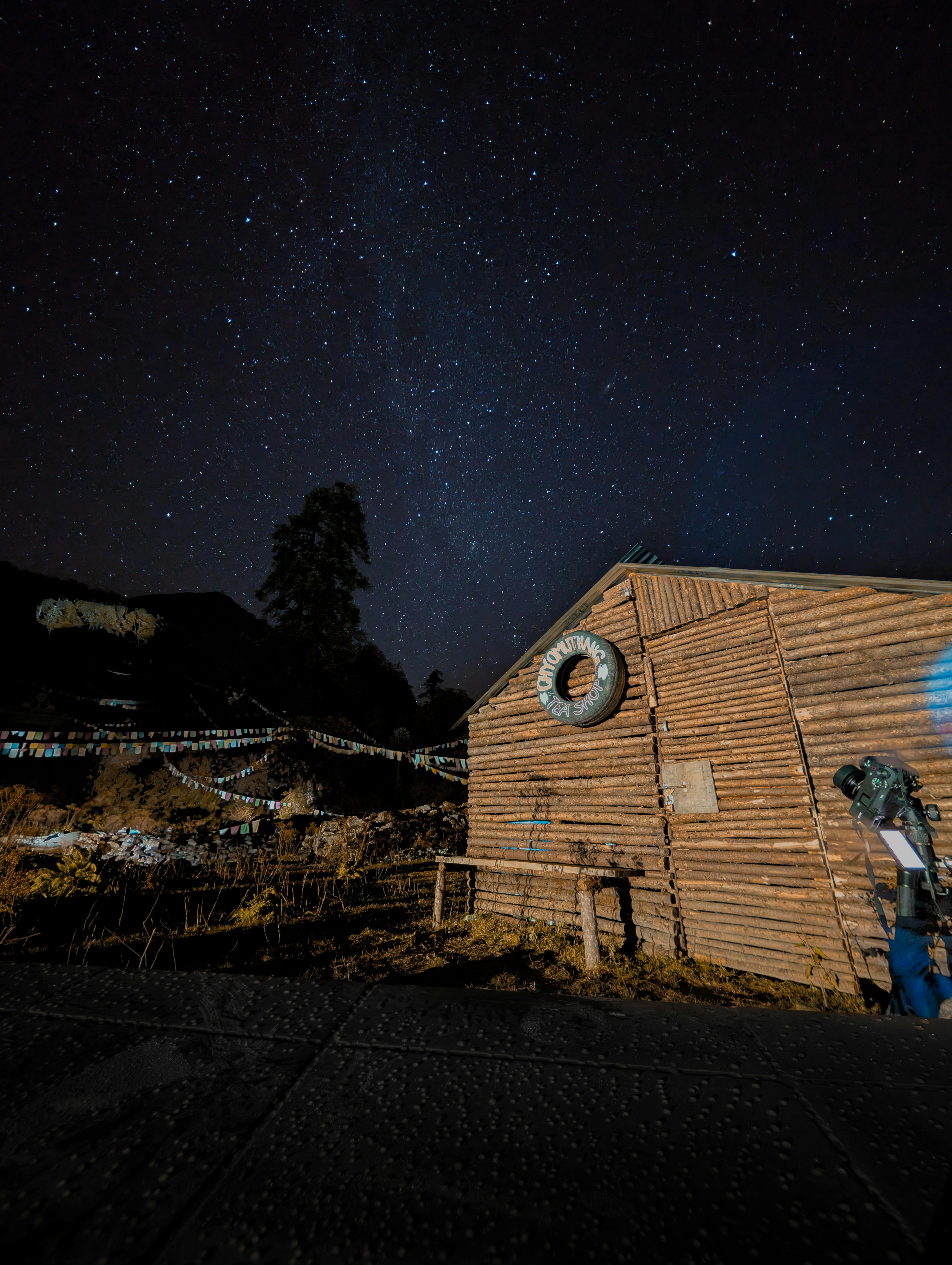 Starry Night Sky Over Rustic Cabin in Nepal · Free Stock Photo