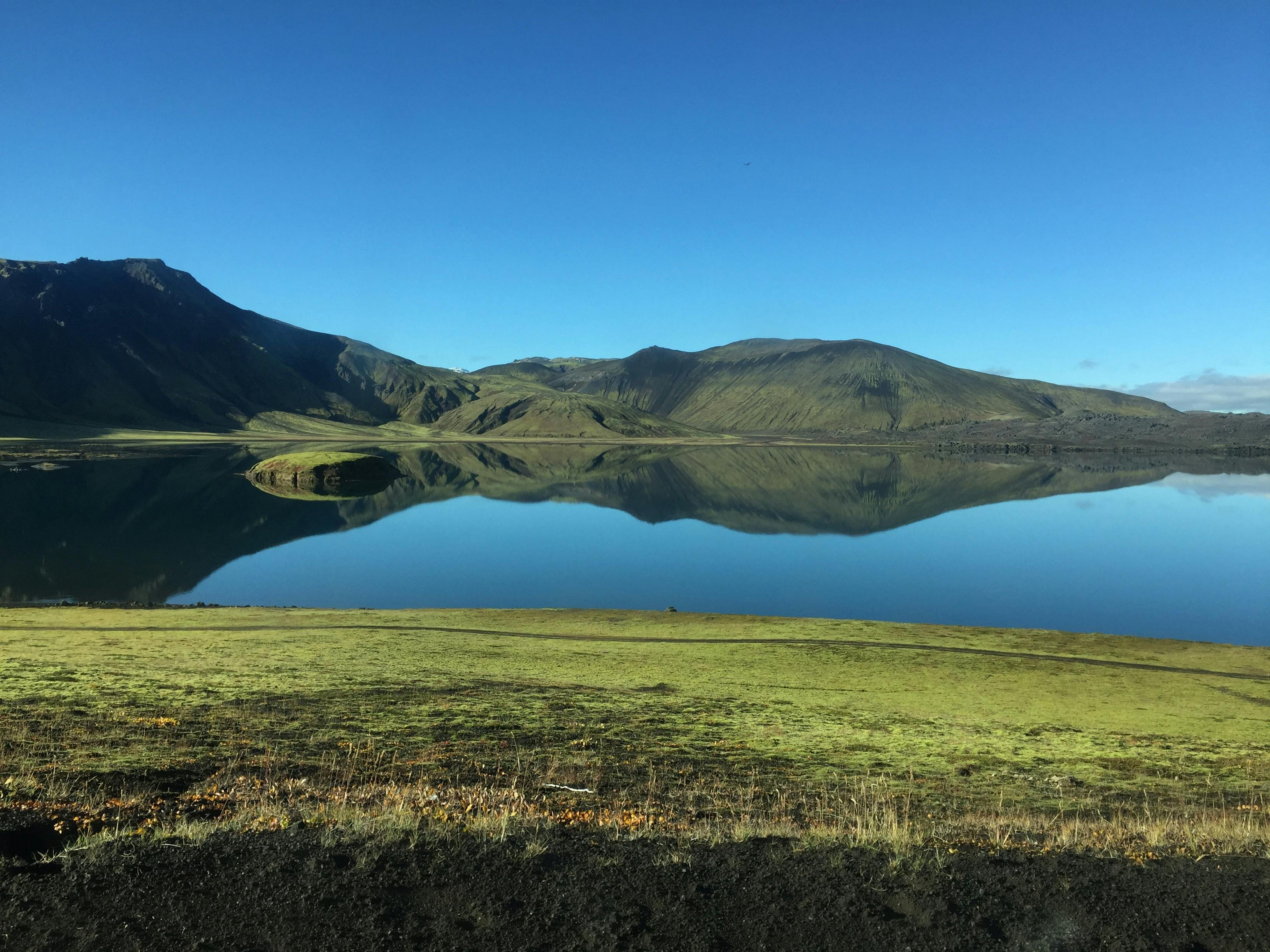Green Grass Field Near Lake · Free Stock Photo