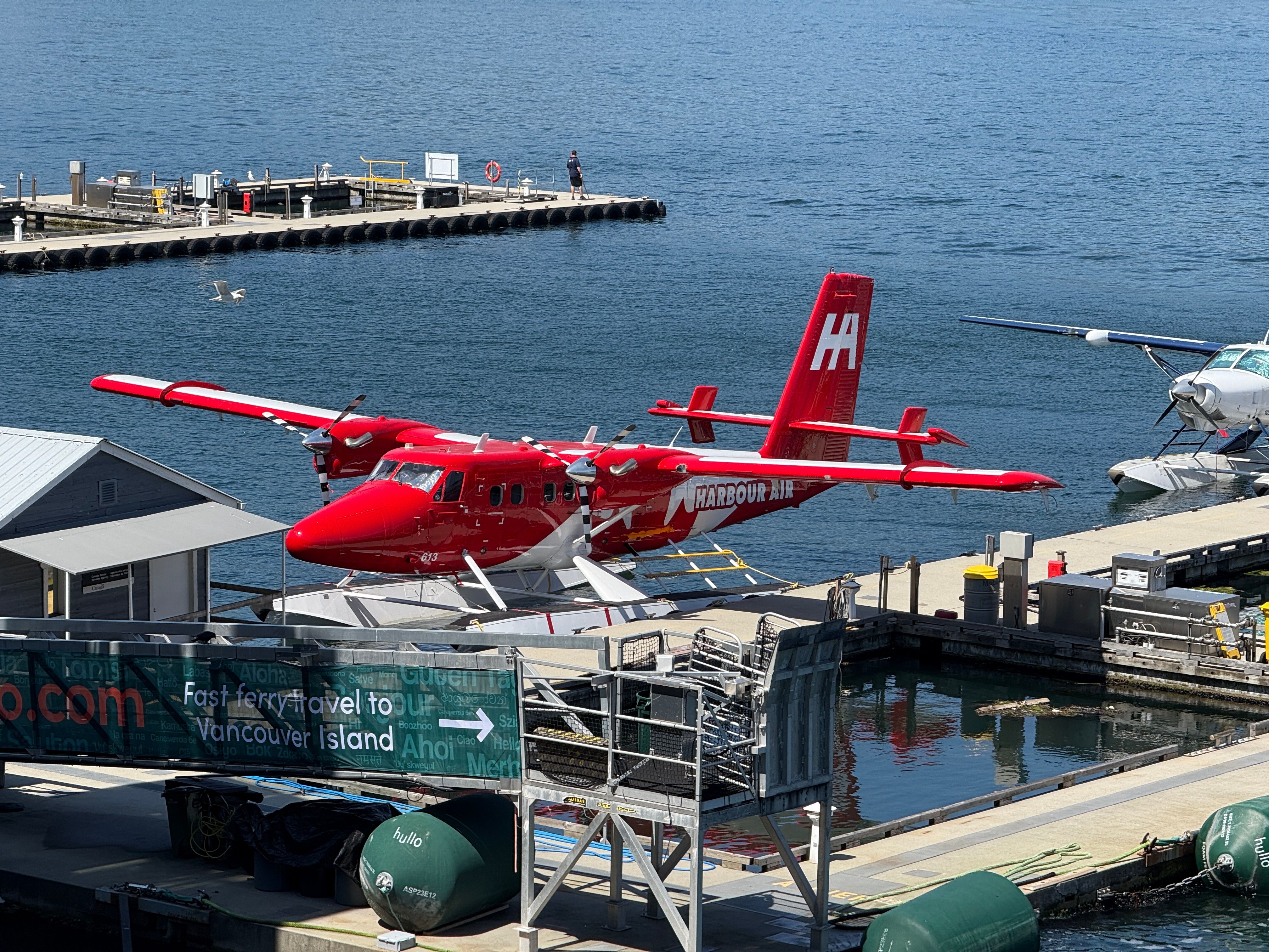 Red Seaplane Docked at Vancouver Harbor · Free Stock Photo