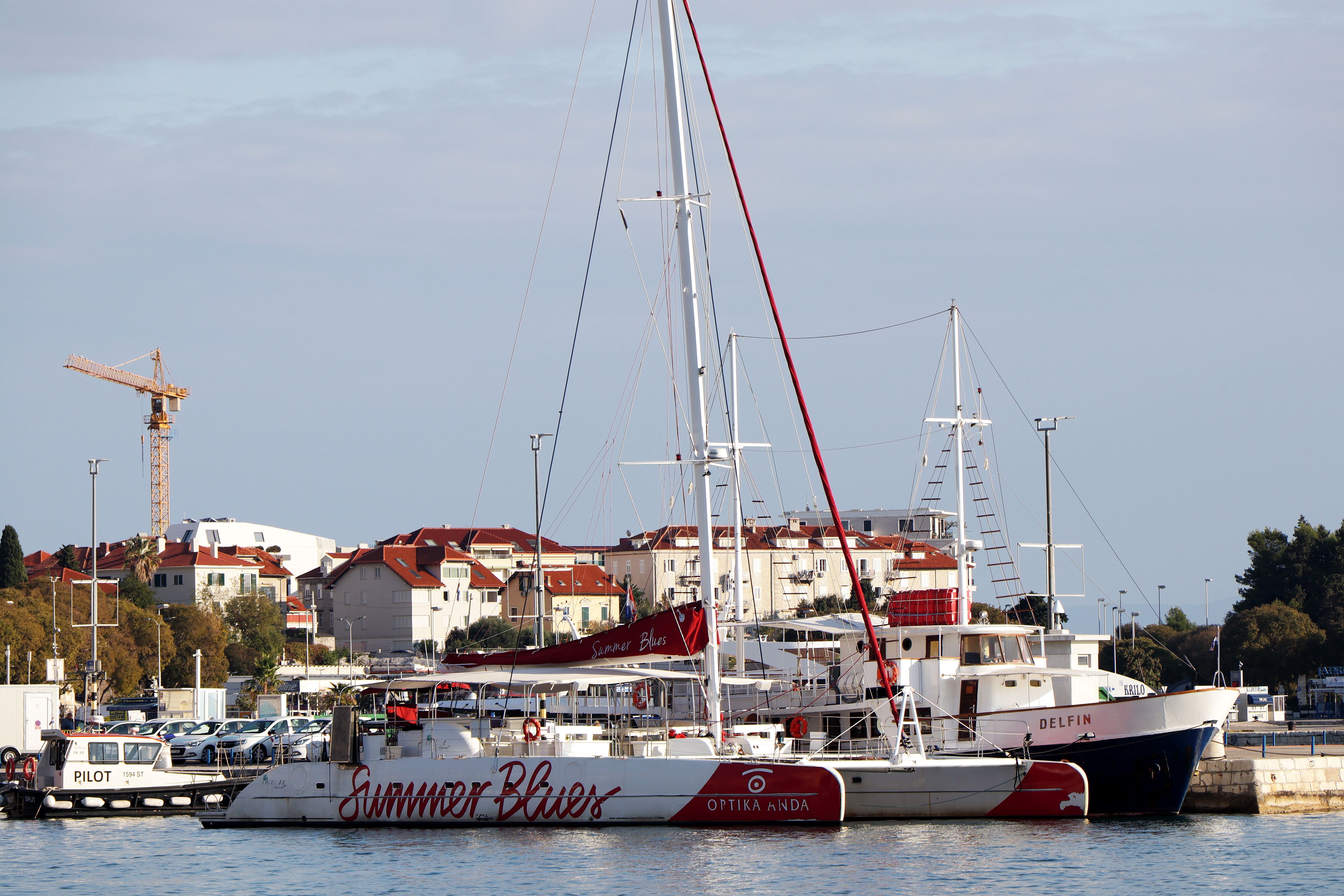 Catamaran and Yacht in Split Harbor, Croatia · Free Stock Photo