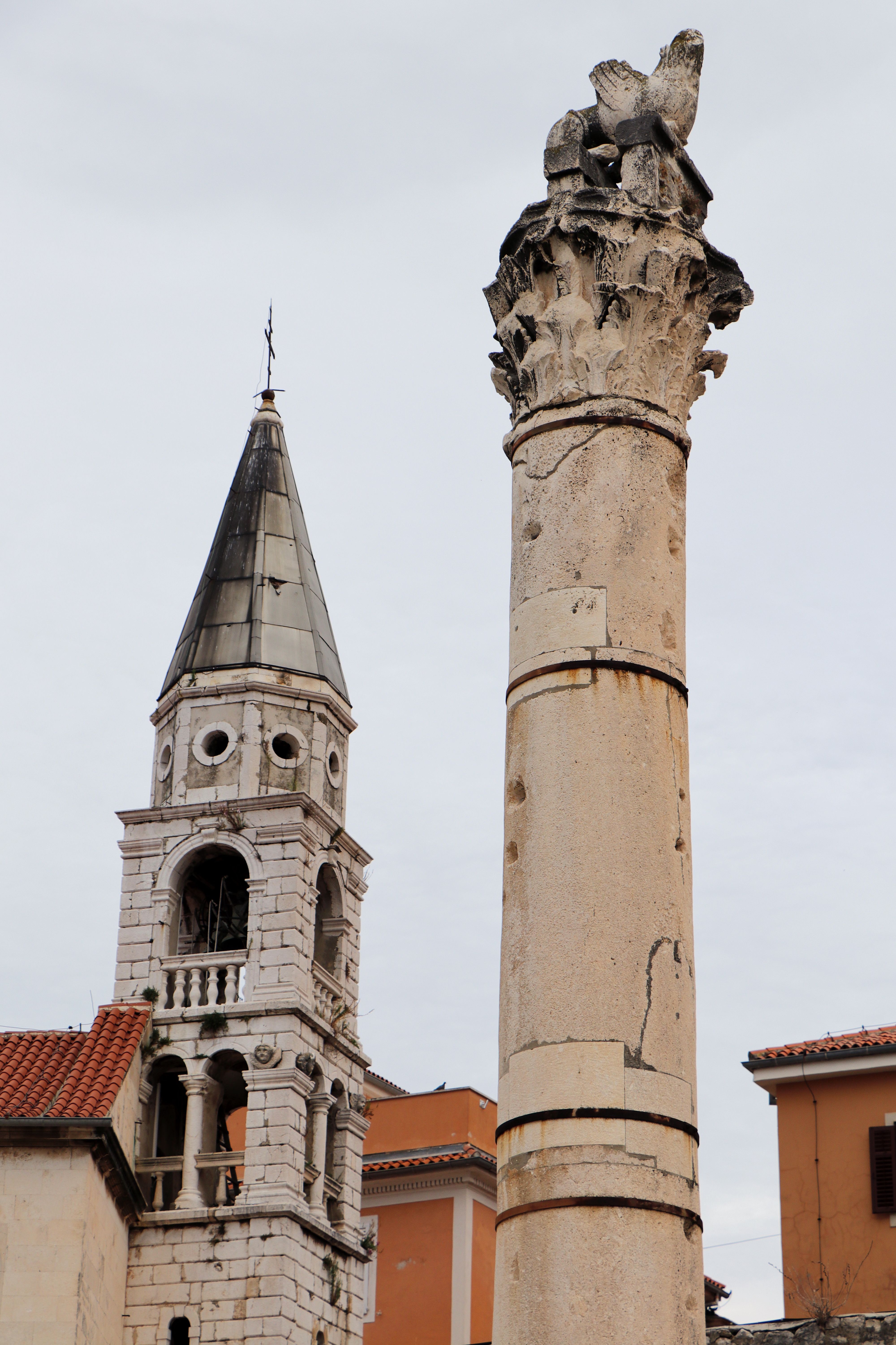 Historic Bell Tower and Column in Zadar, Croatia · Free Stock Photo