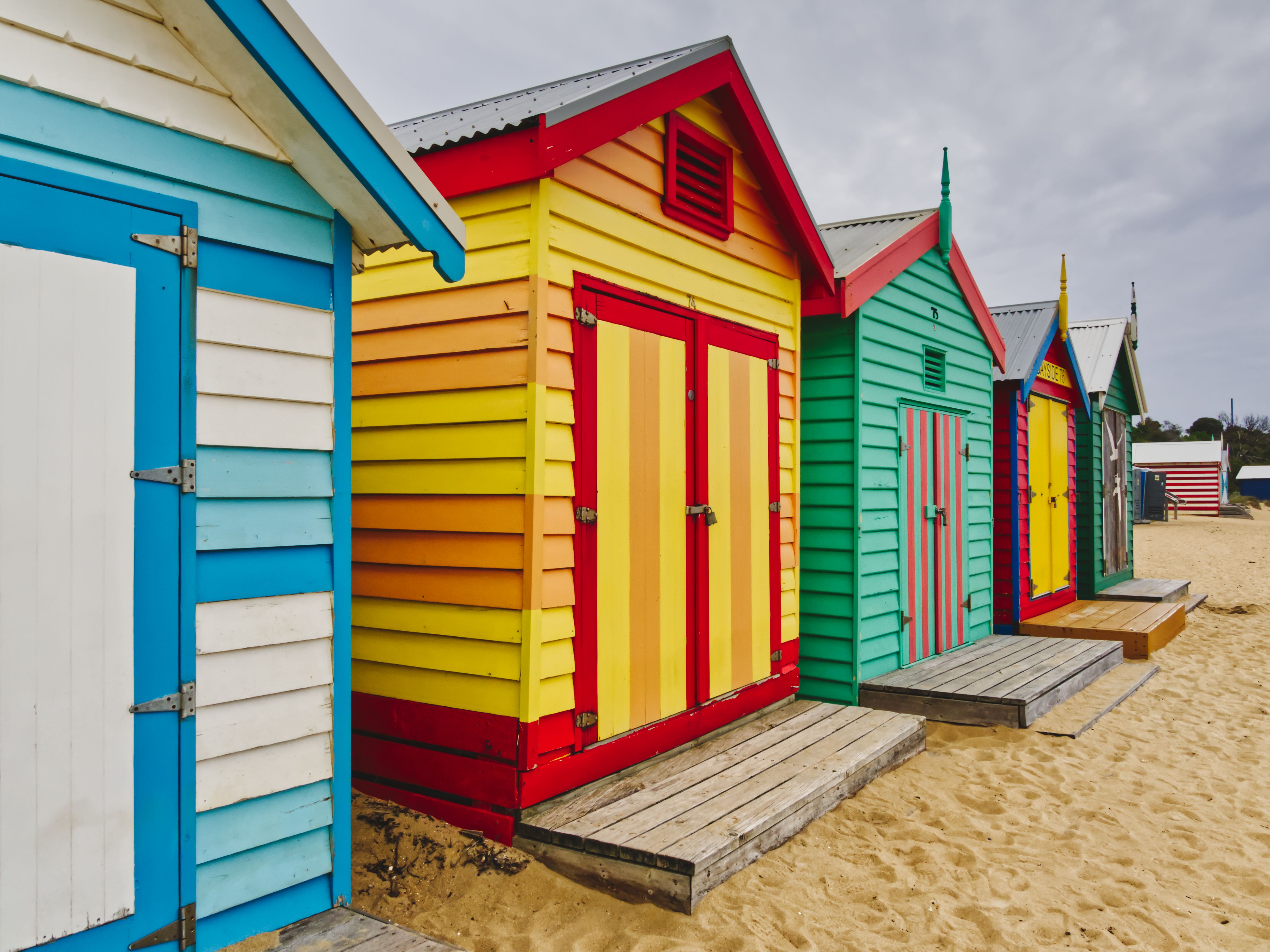 Colorful Beach Huts on Brighton Beach, Australia · Free Stock Photo