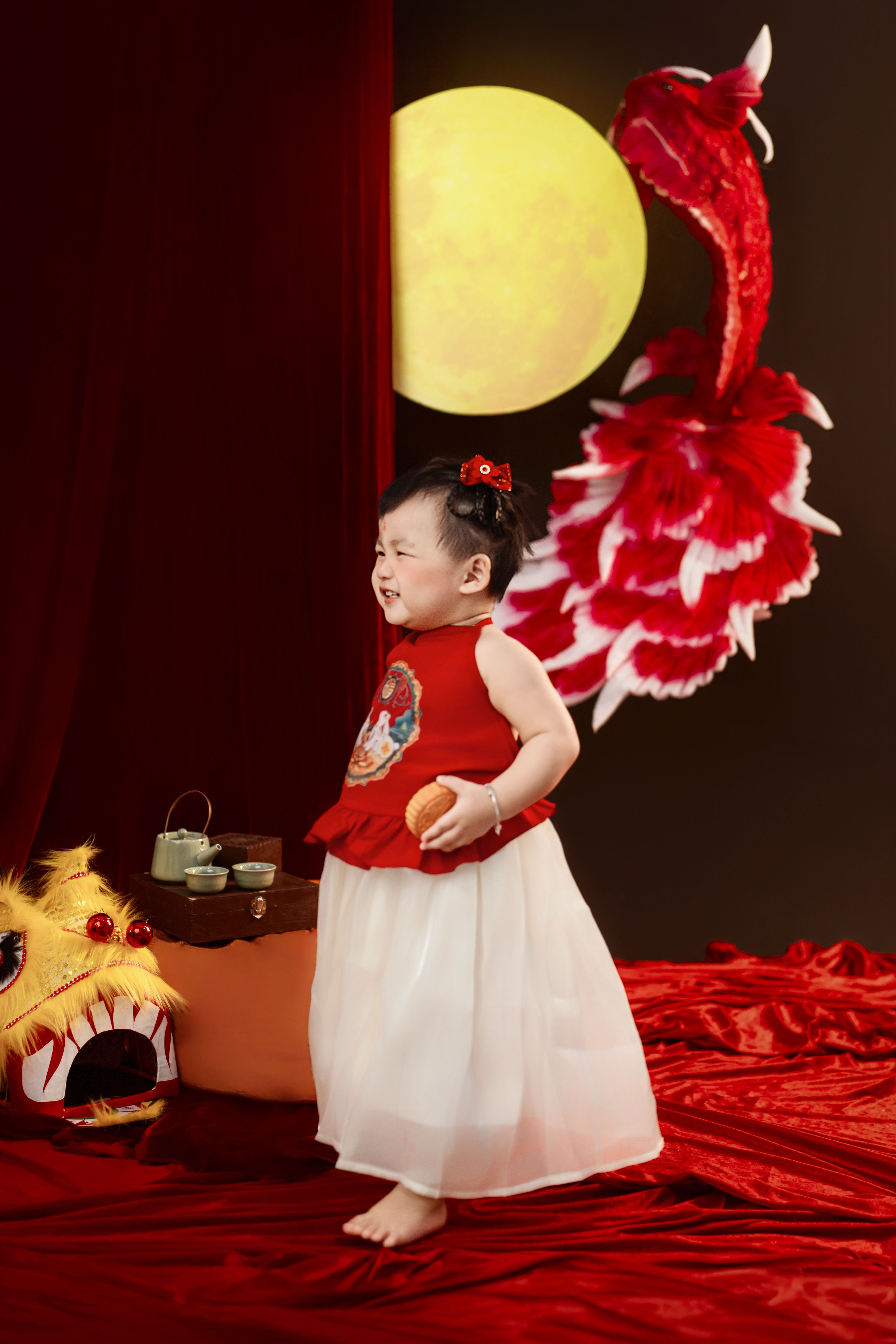Cute Baby in Traditional Dress for Tet Celebration · Free Stock Photo