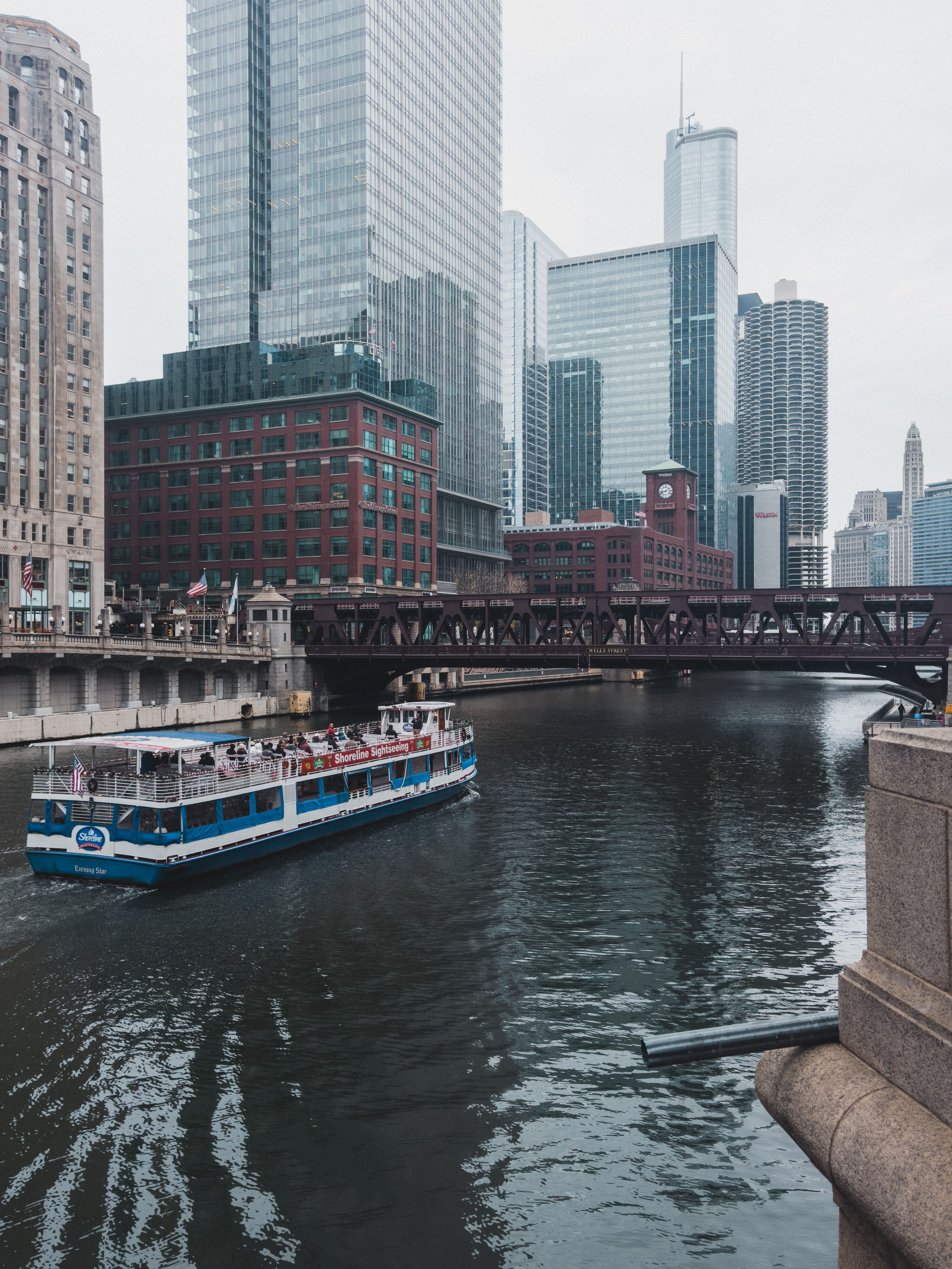 Scenic View of Chicago River and Skyline · Free Stock Photo