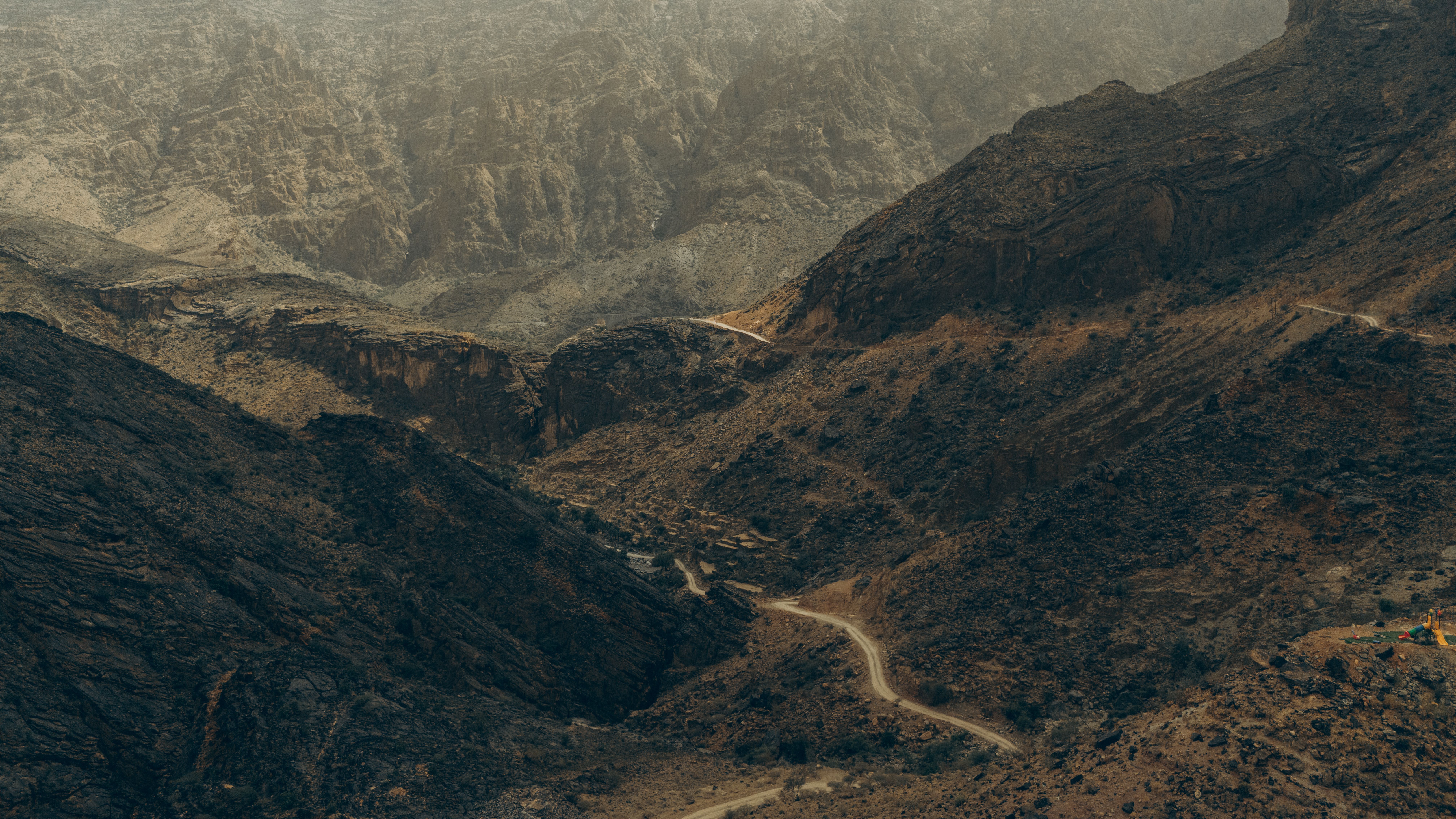 Scenic Aerial View of Oman's Rugged Mountain Landscape · Free Stock Photo