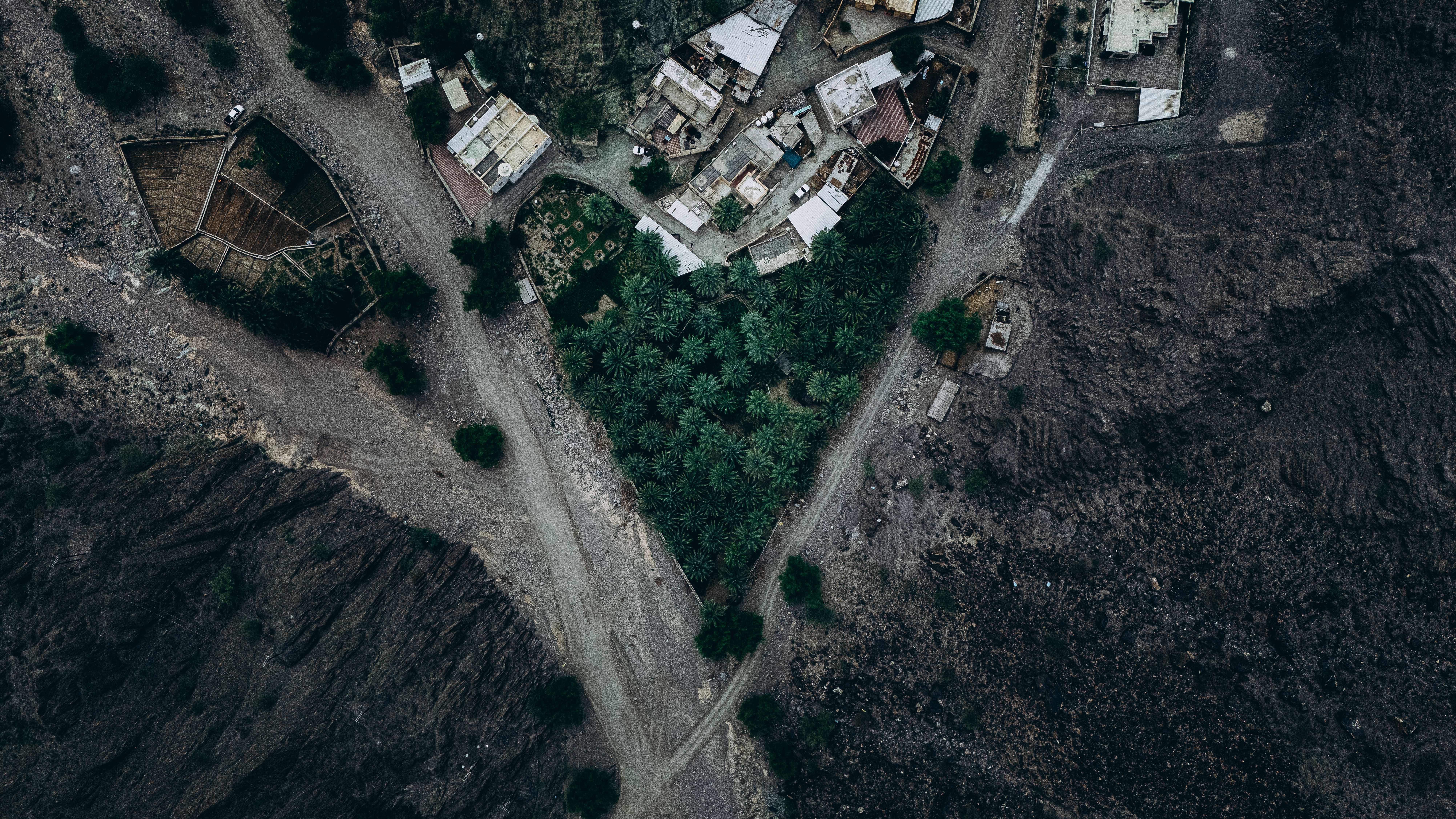 Aerial View of Heart-Shaped Farm in Omani Desert · Free Stock Photo