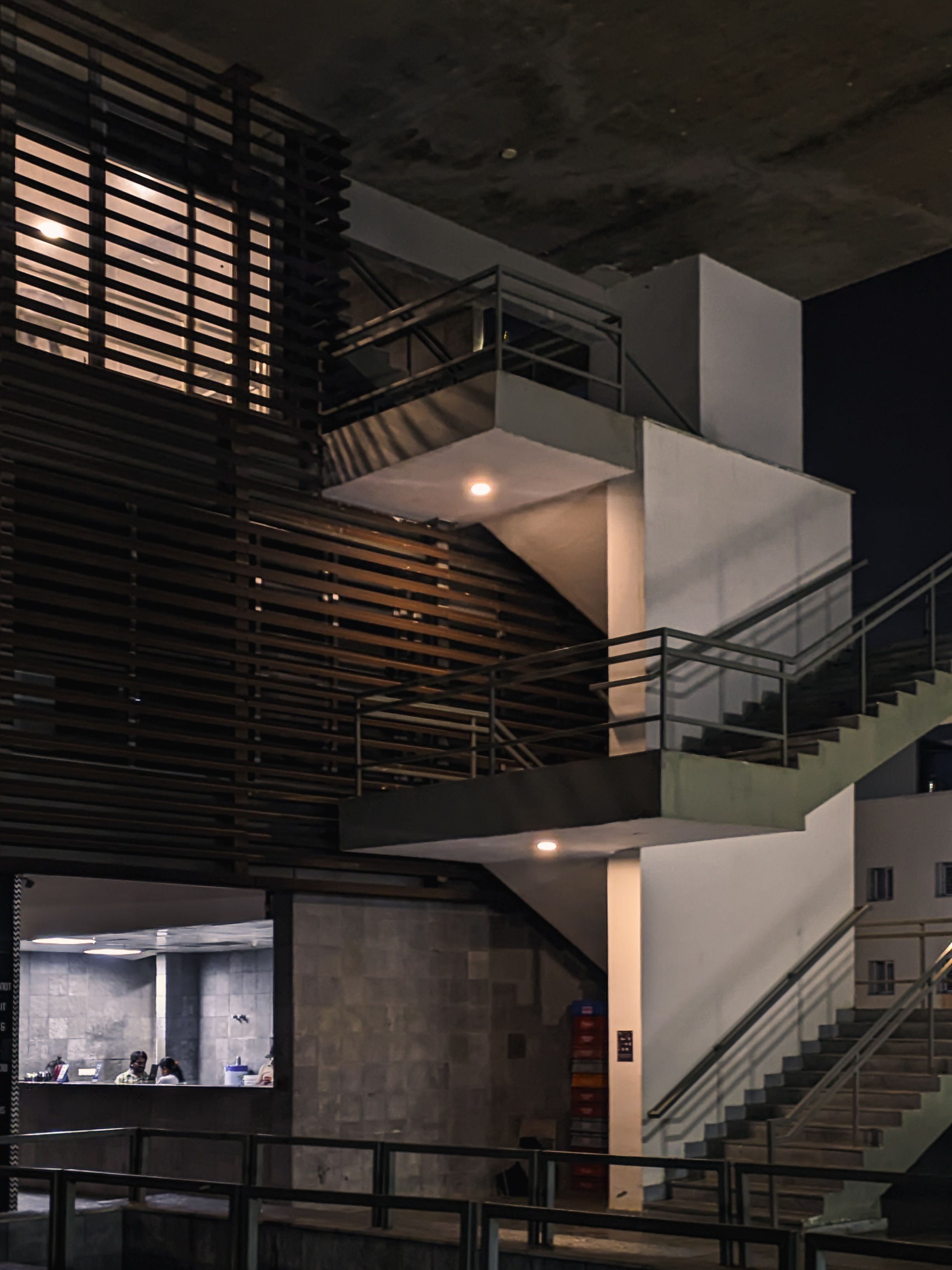 Modern Architectural Staircase at Night · Free Stock Photo