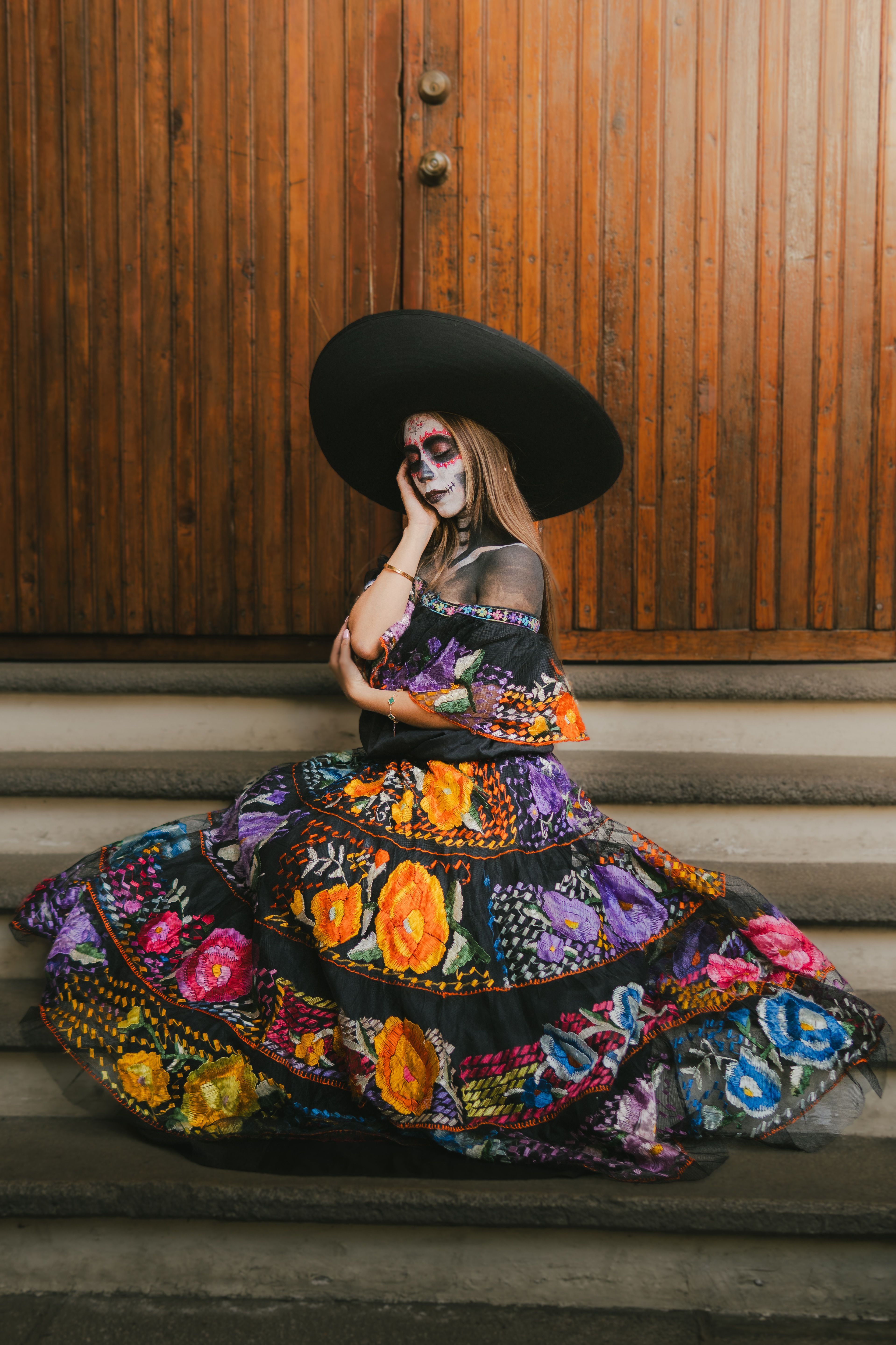 Vibrant La Catrina Costume for Day of the Dead · Free Stock Photo