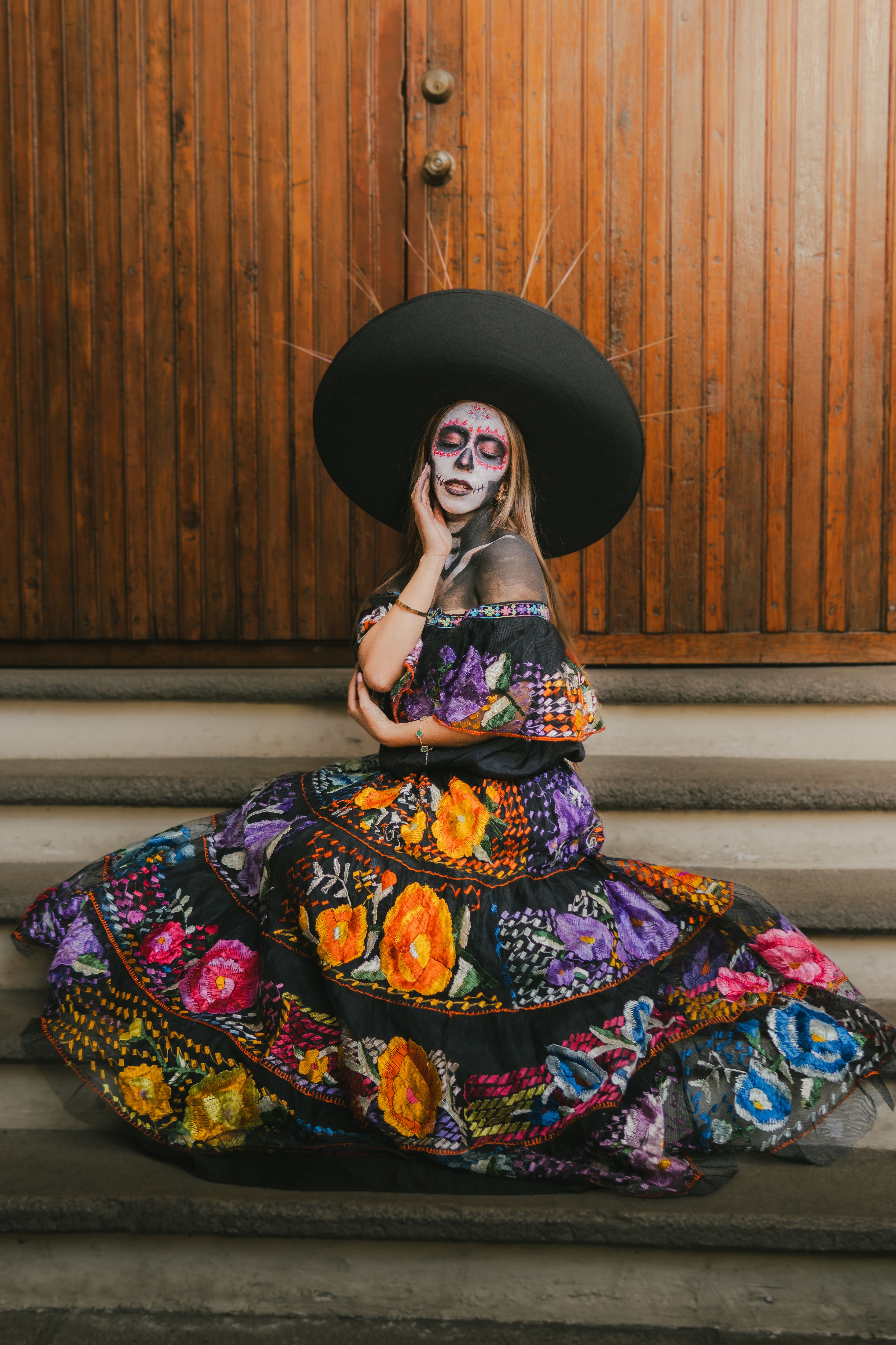 Vibrant La Catrina Costume for Day of the Dead · Free Stock Photo