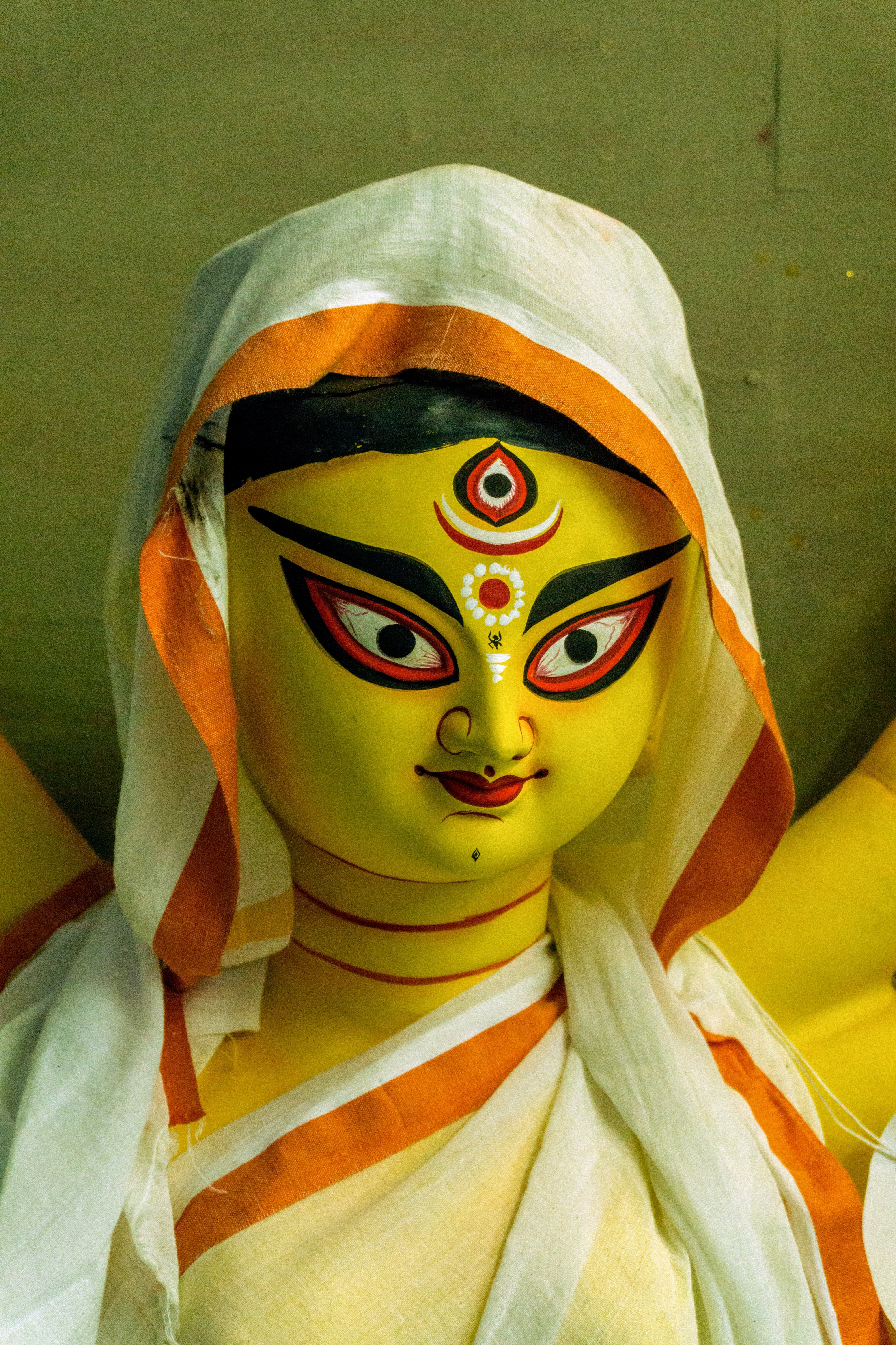 Close-up of Traditional Durga Idol with Bold Colors · Free Stock Photo