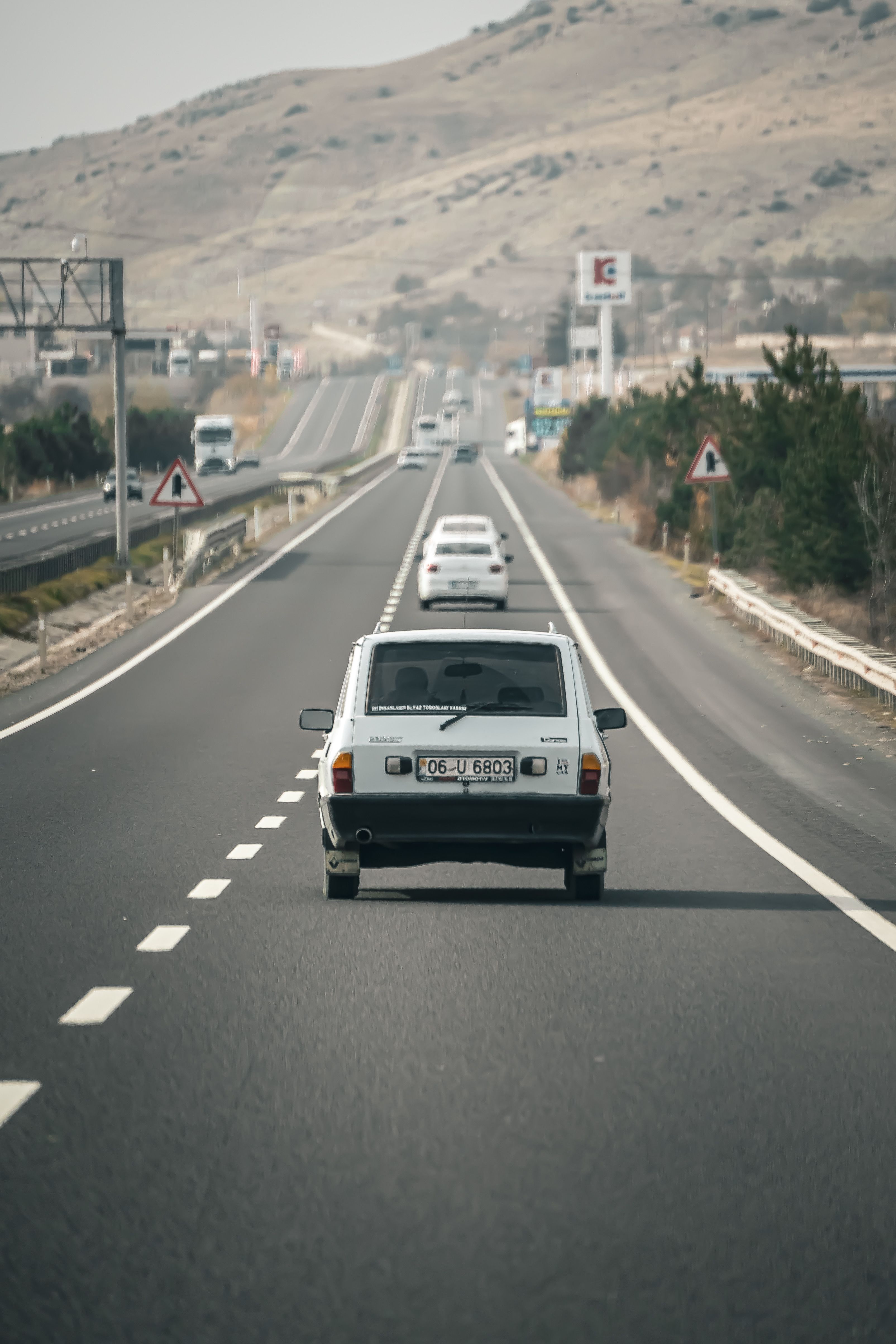 Long Stretch of Highway with Cars in Motion · Free Stock Photo