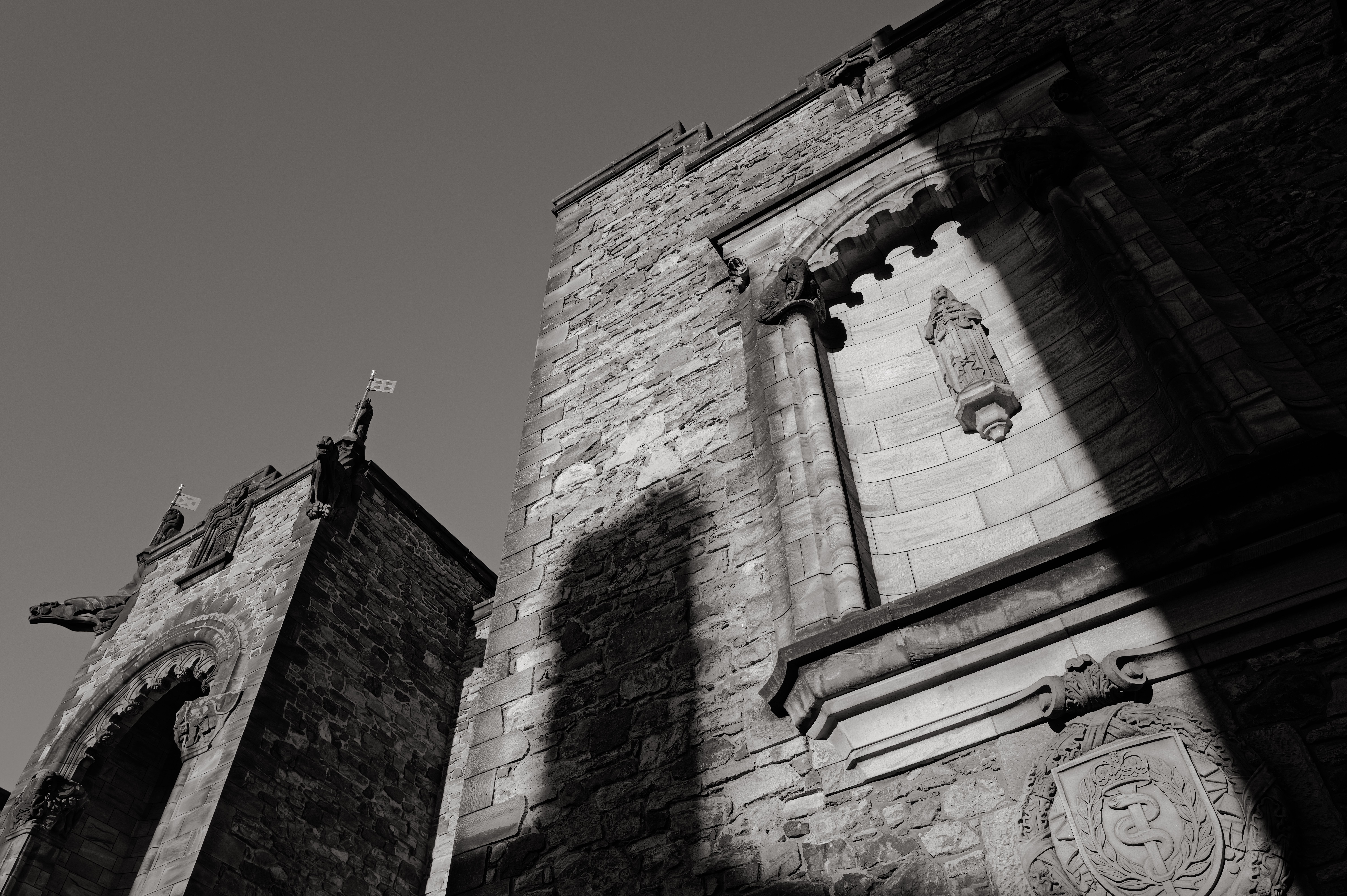 Historic Stone Architecture with Shadows · Free Stock Photo
