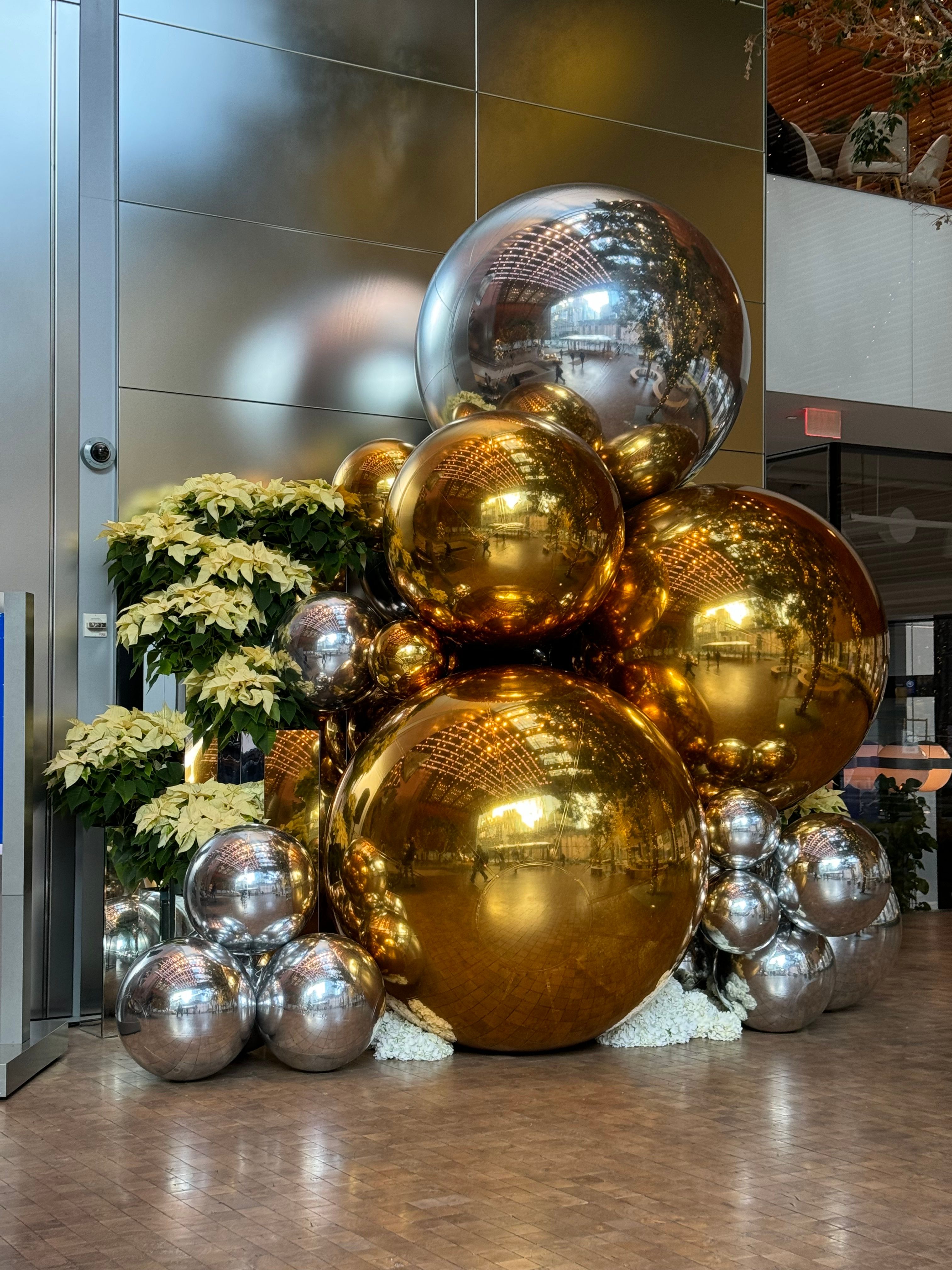 Decorative Metallic Balloons in Philadelphia Lobby · Free Stock Photo