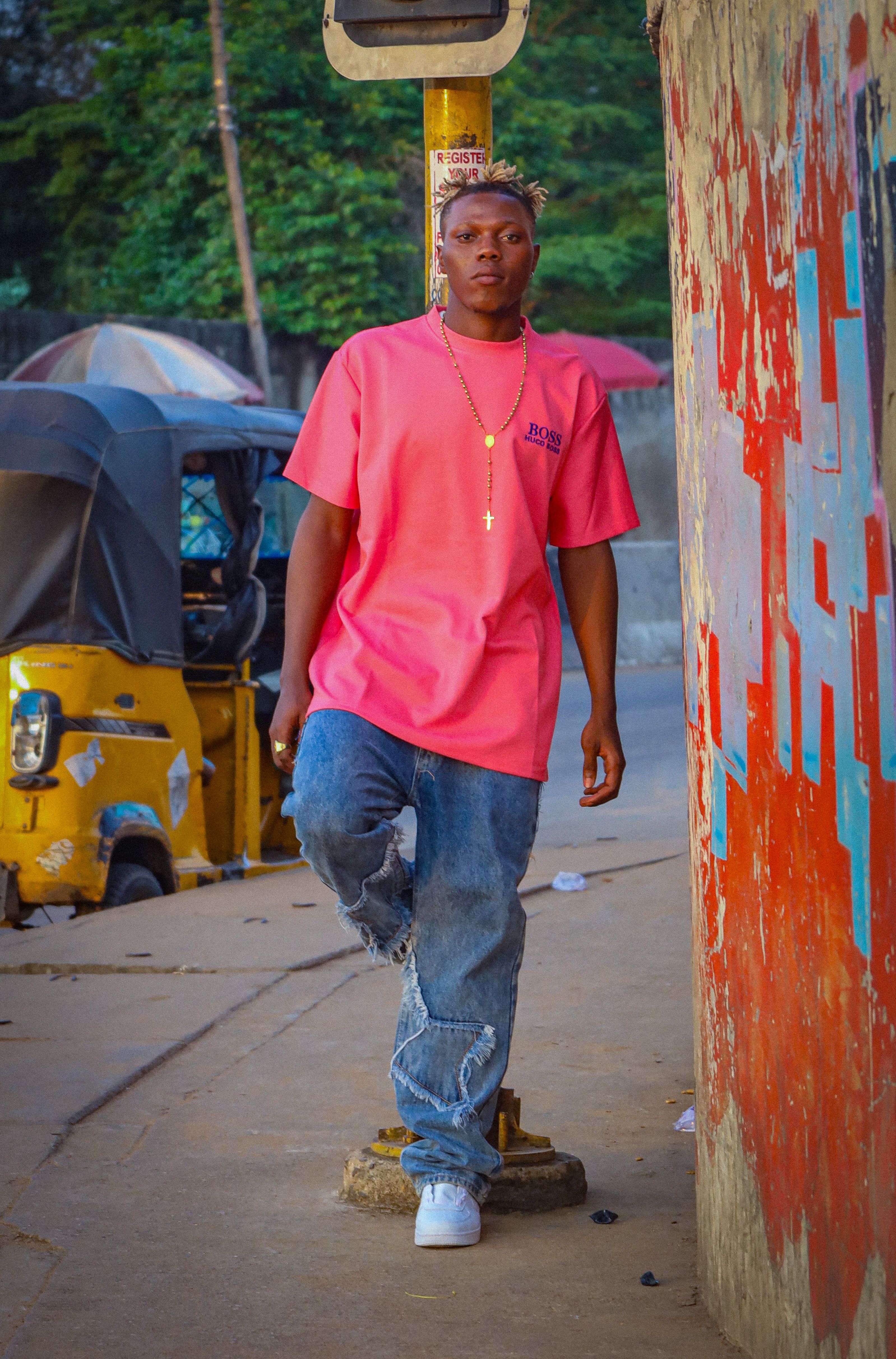 Urban Street Style with Colorful Graffiti Wall · Free Stock Photo