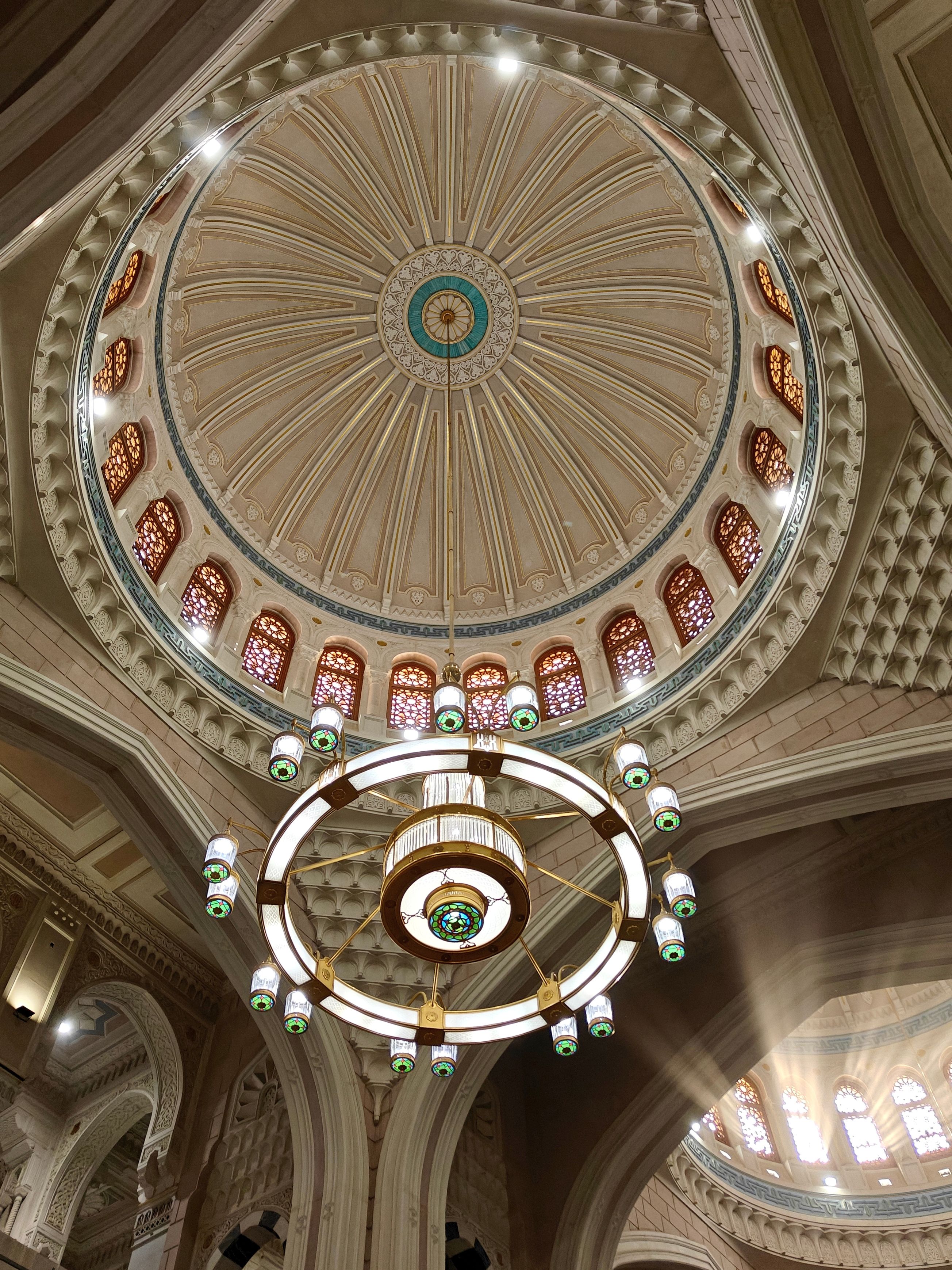 Majestic Interior of a Mosque Dome in Mecca · Free Stock Photo