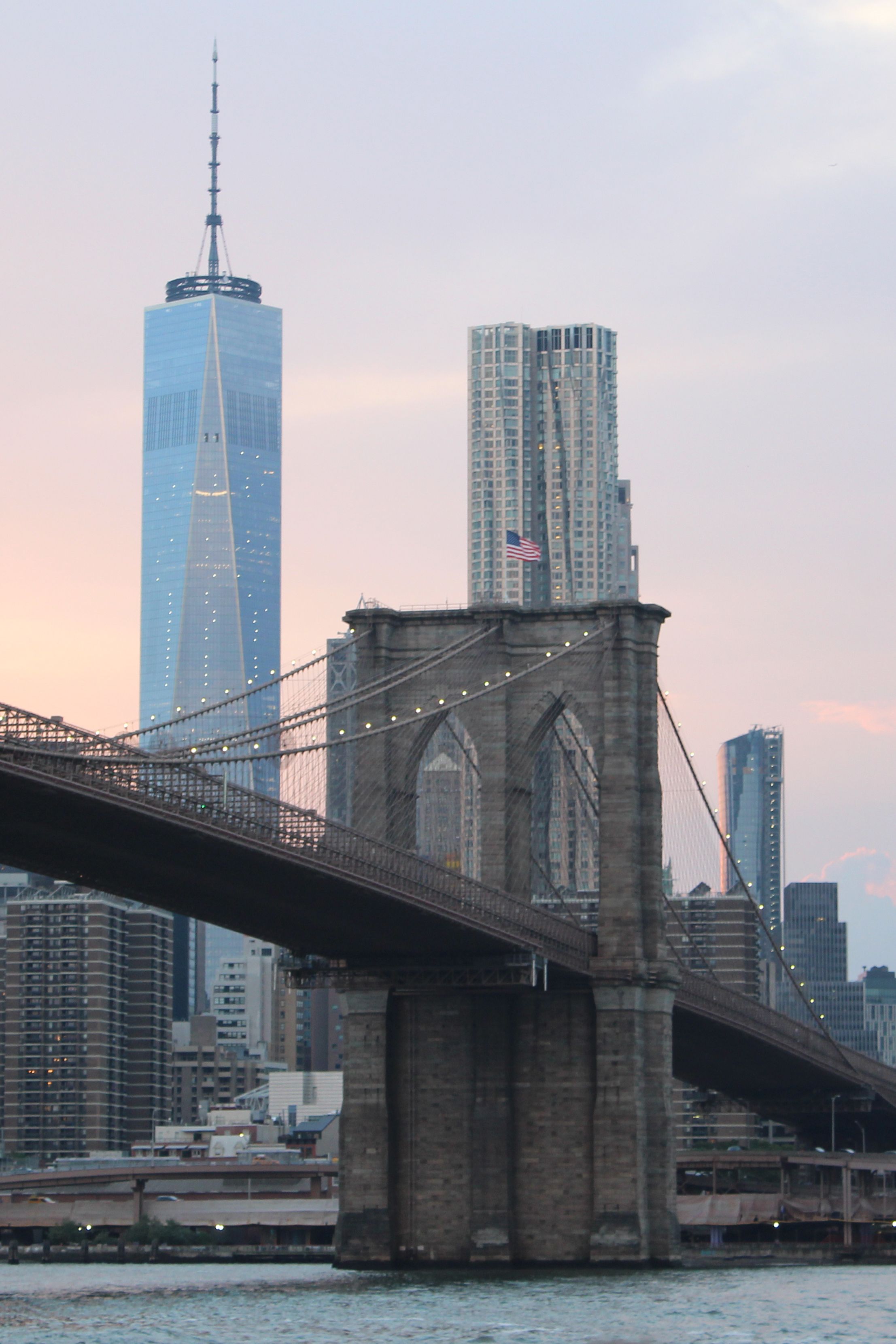 Brooklyn Bridge with One World Trade Center · Free Stock Photo