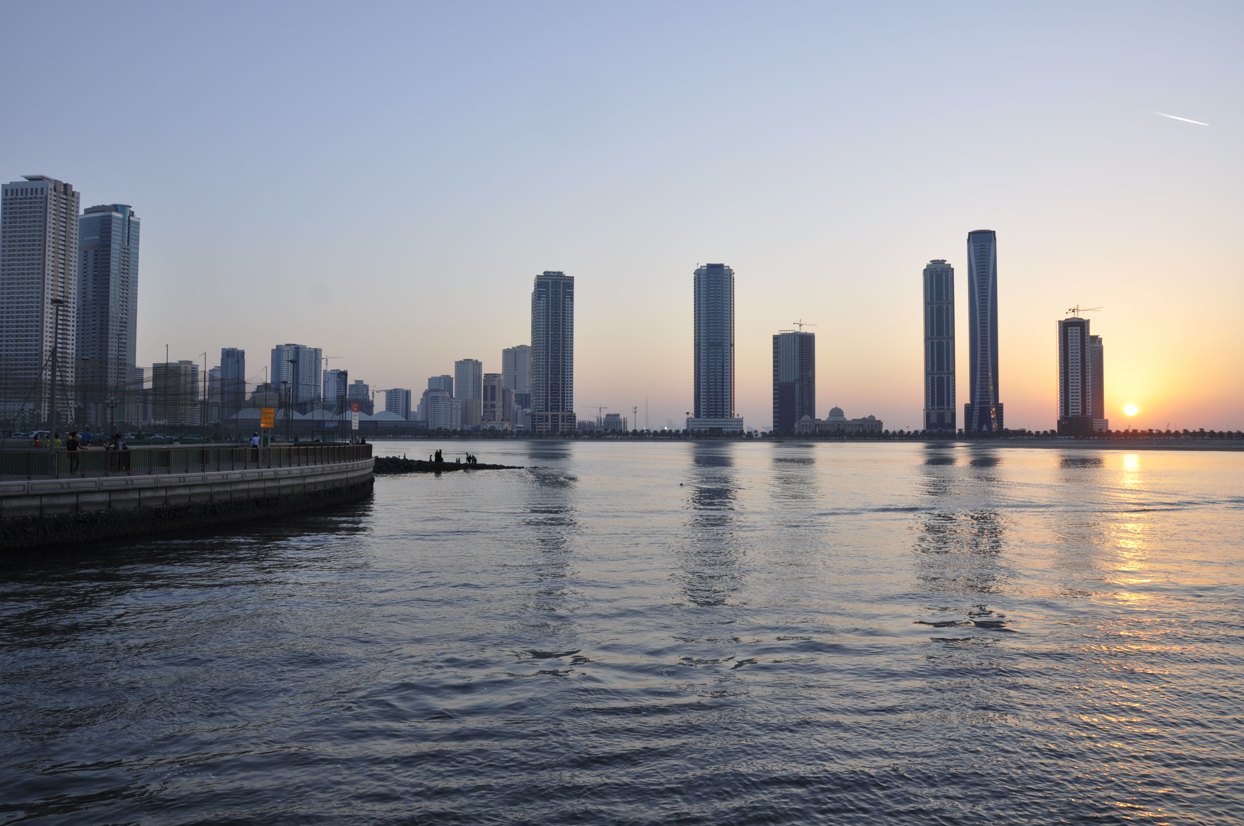 Majestic Sharjah Skyline at Sunset · Free Stock Photo