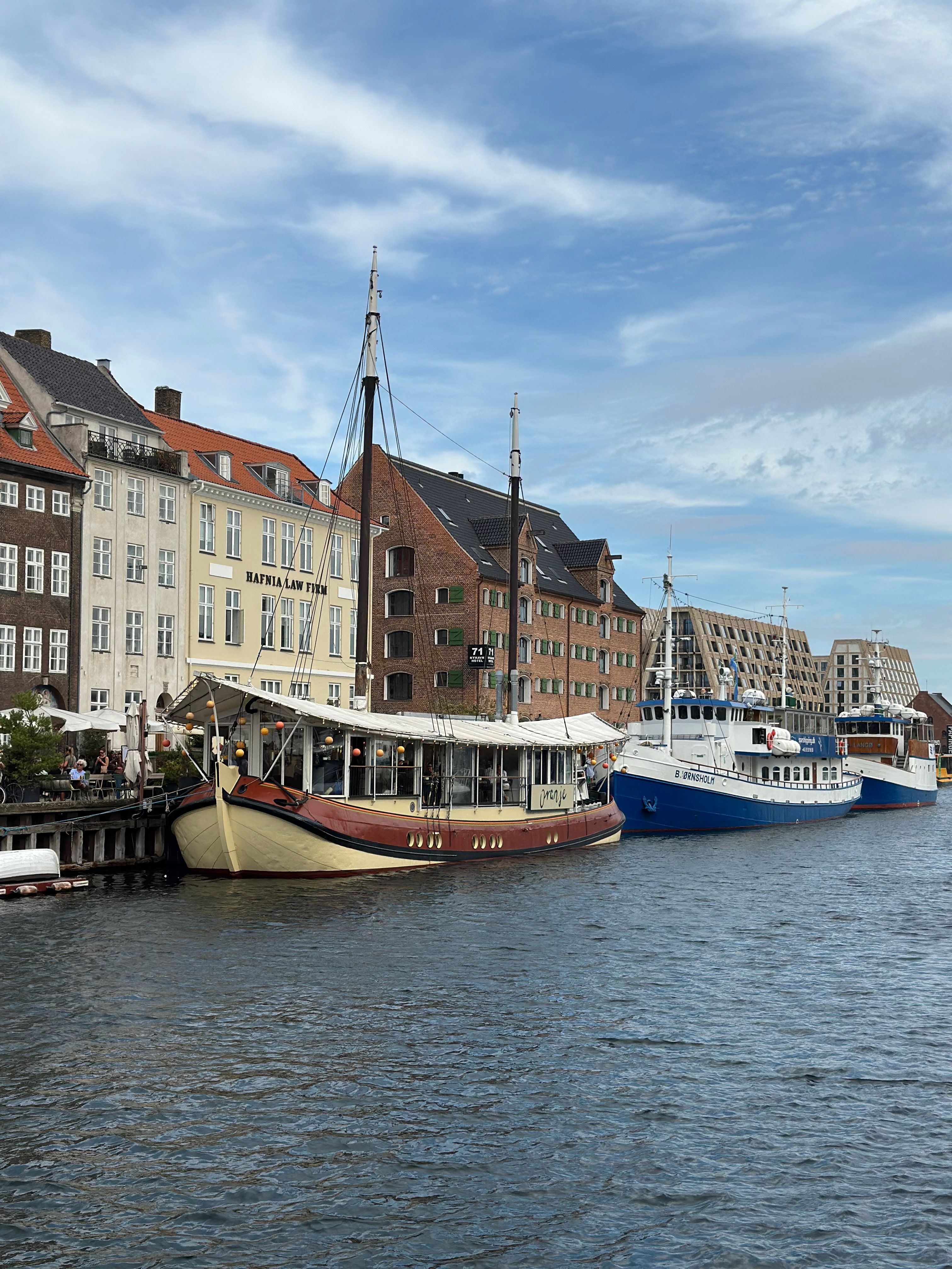 A Boat Moored on the Shore and Waterfront Buildings in Helsingor ...