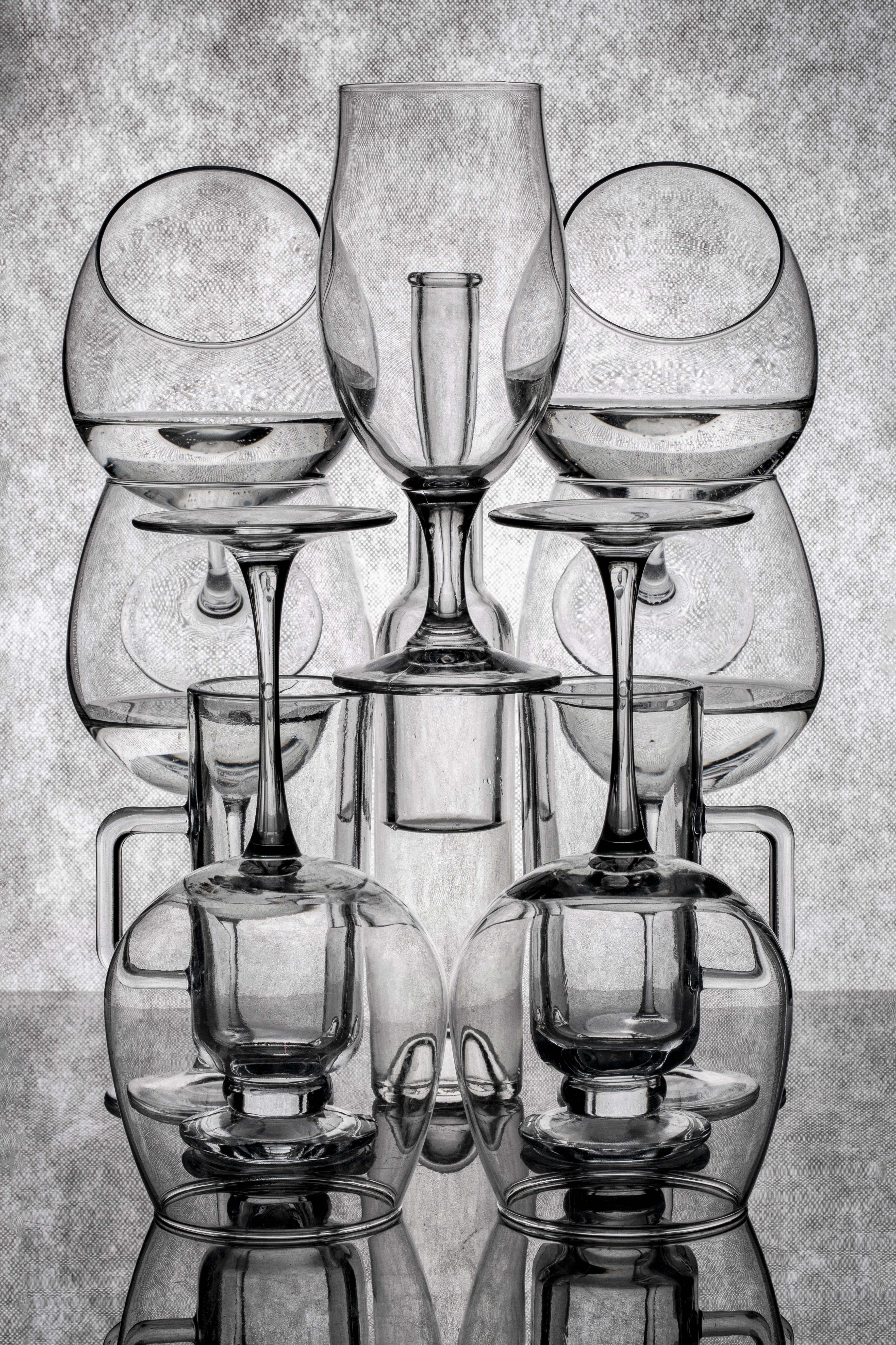 Elegant Symmetrical Glassware Display Art · Free Stock Photo