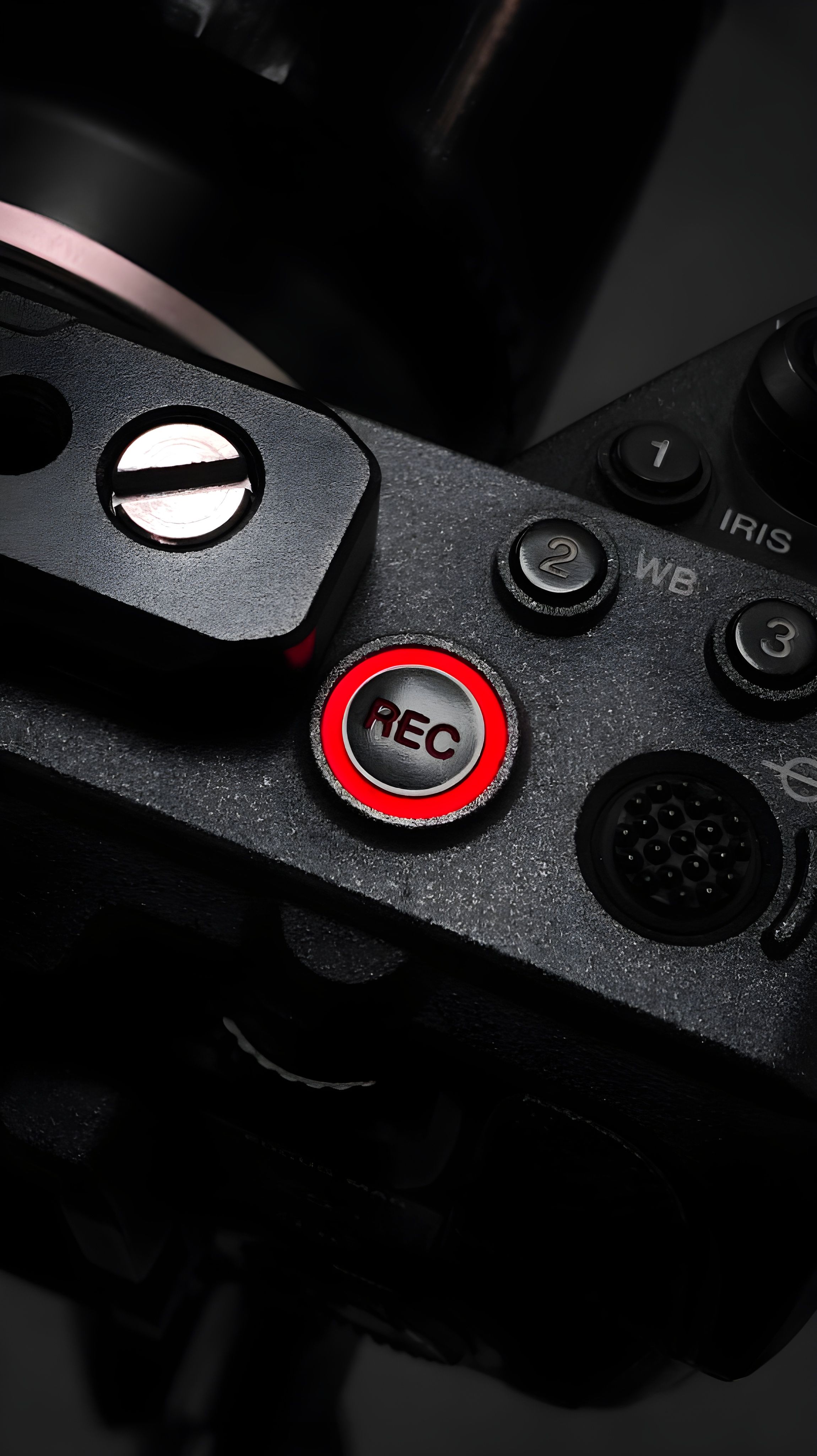 Close-up of a Camera REC Button in Low Light · Free Stock Photo
