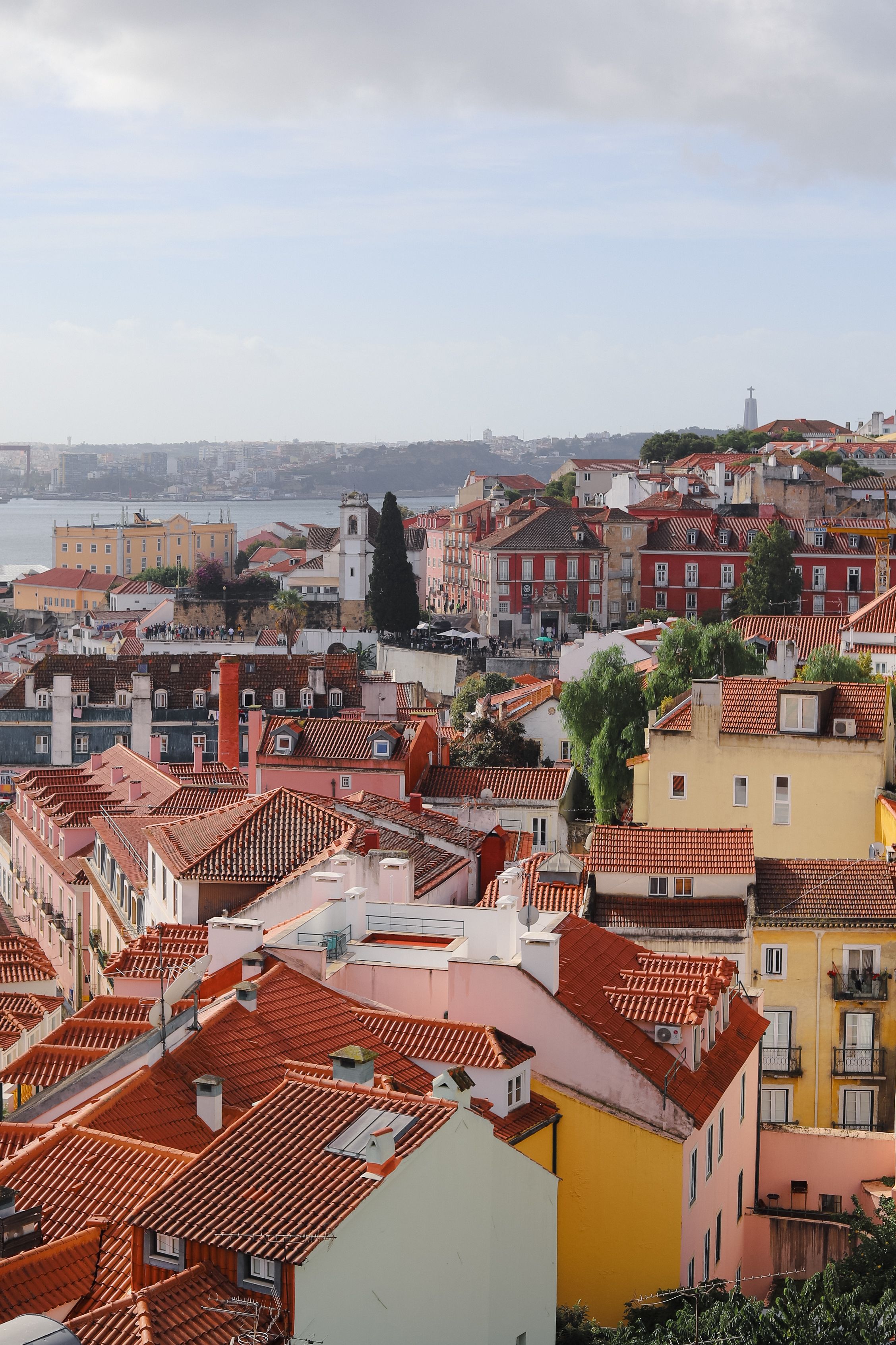 Scenic Lisbon Rooftops with River View · Free Stock Photo