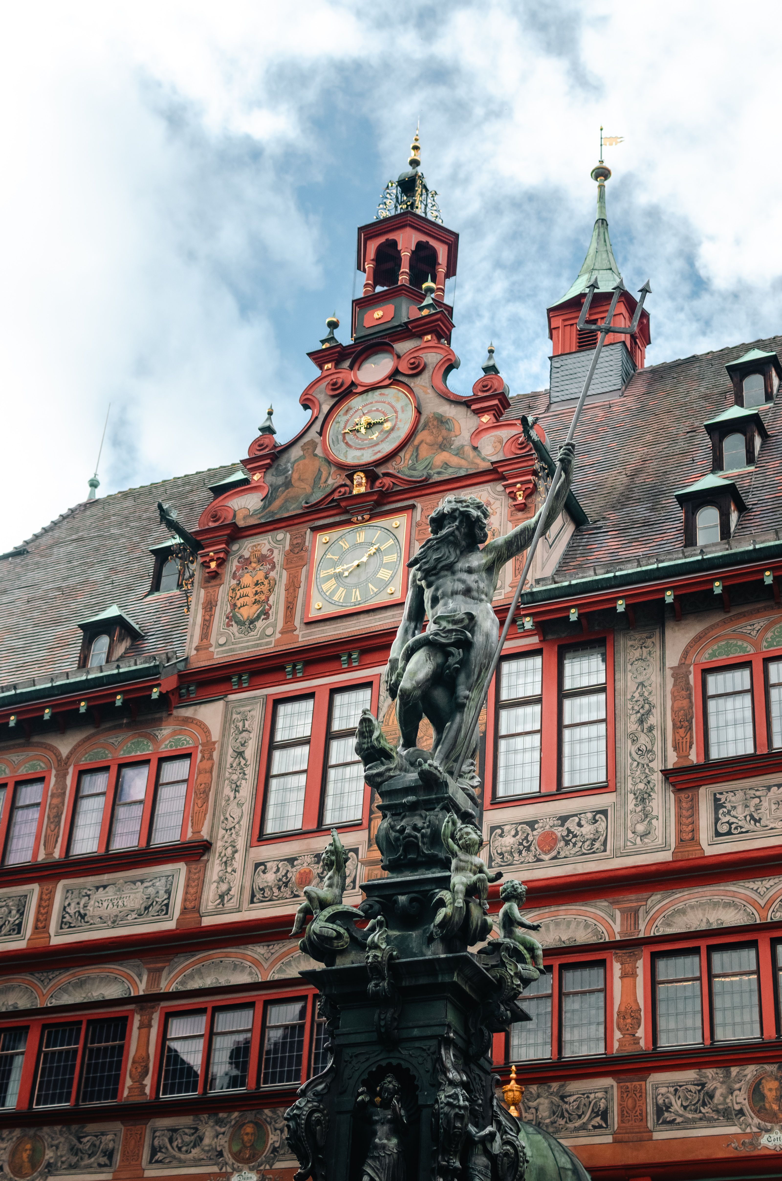 Historic Town Hall with Astronomical Clock in Ulm · Free Stock Photo