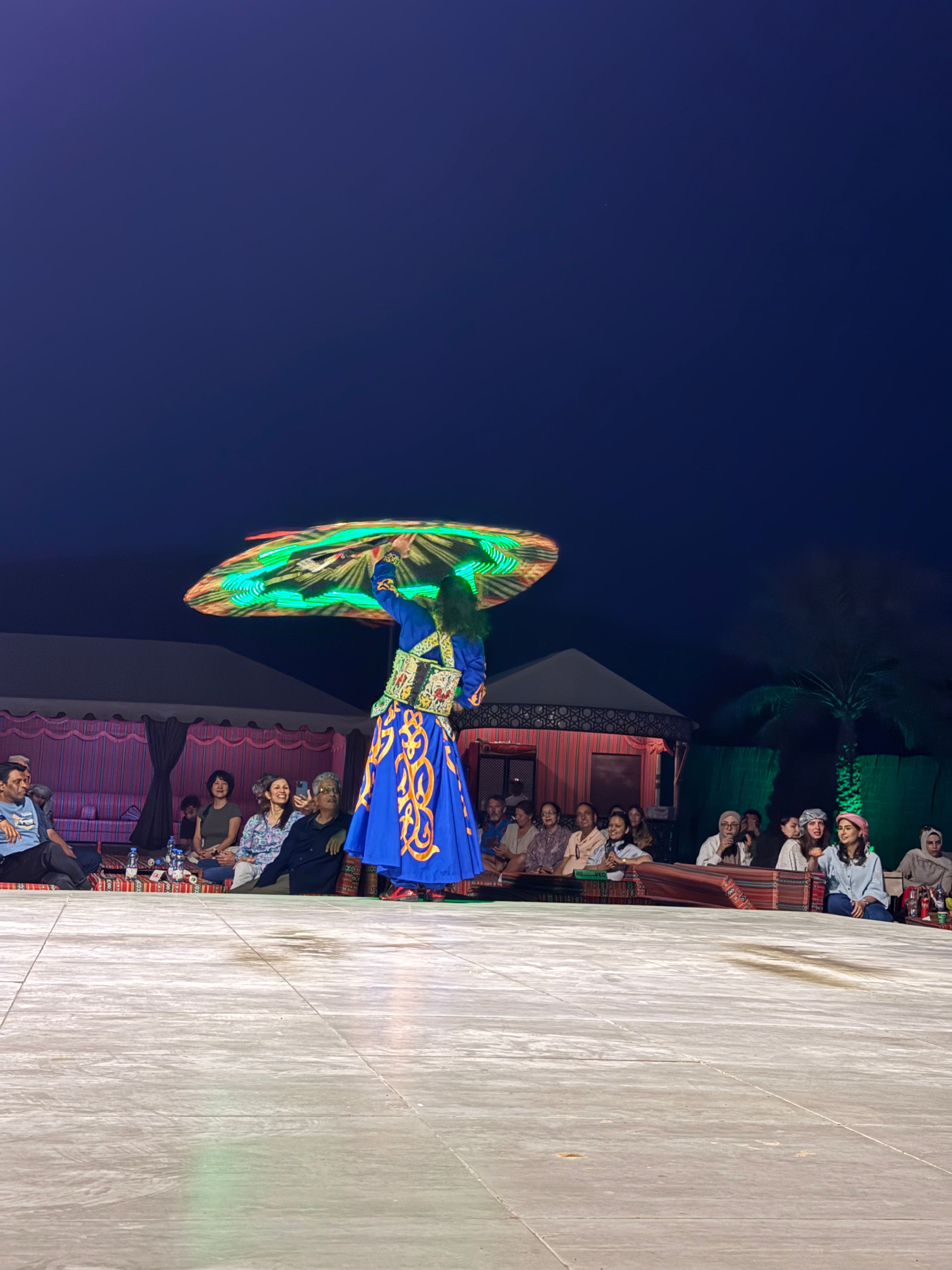 Spectacular Tanoura Dance Performance in Desert Night · Free Stock Photo