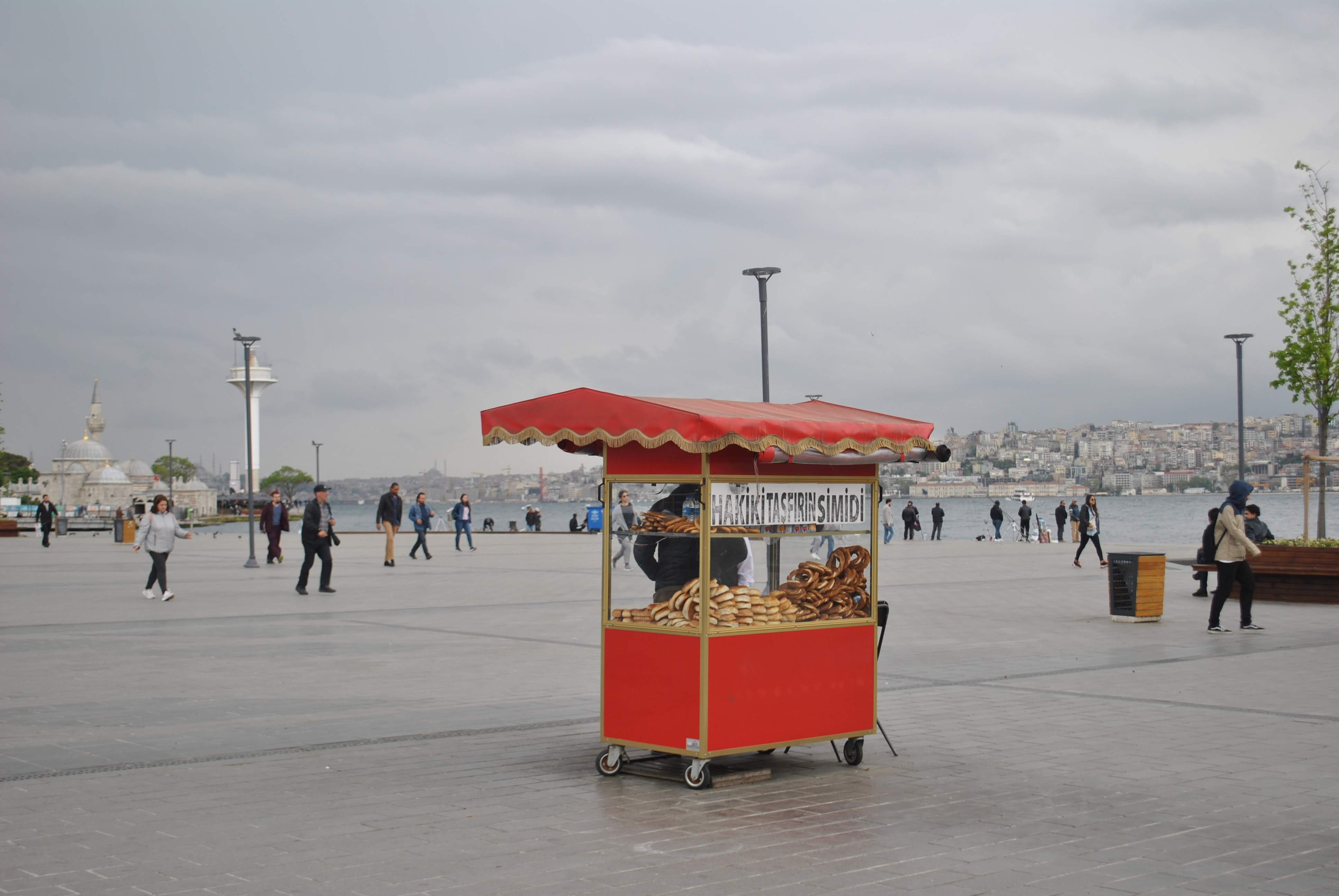 Street Vendor Cart Near Bosphorus, Istanbul · Free Stock Photo