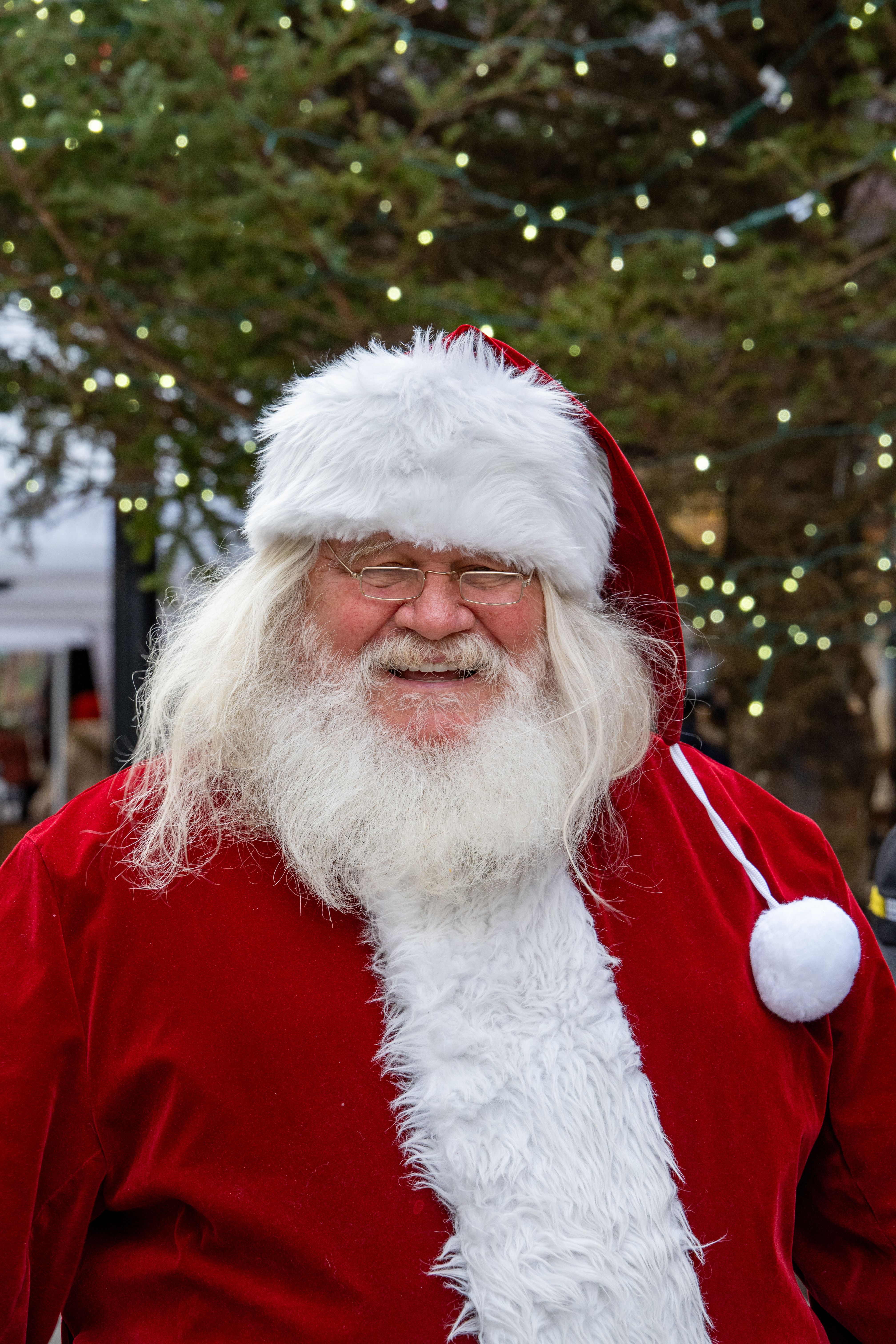 Cheerful Santa Claus in Festive Outdoor Setting · Free Stock Photo