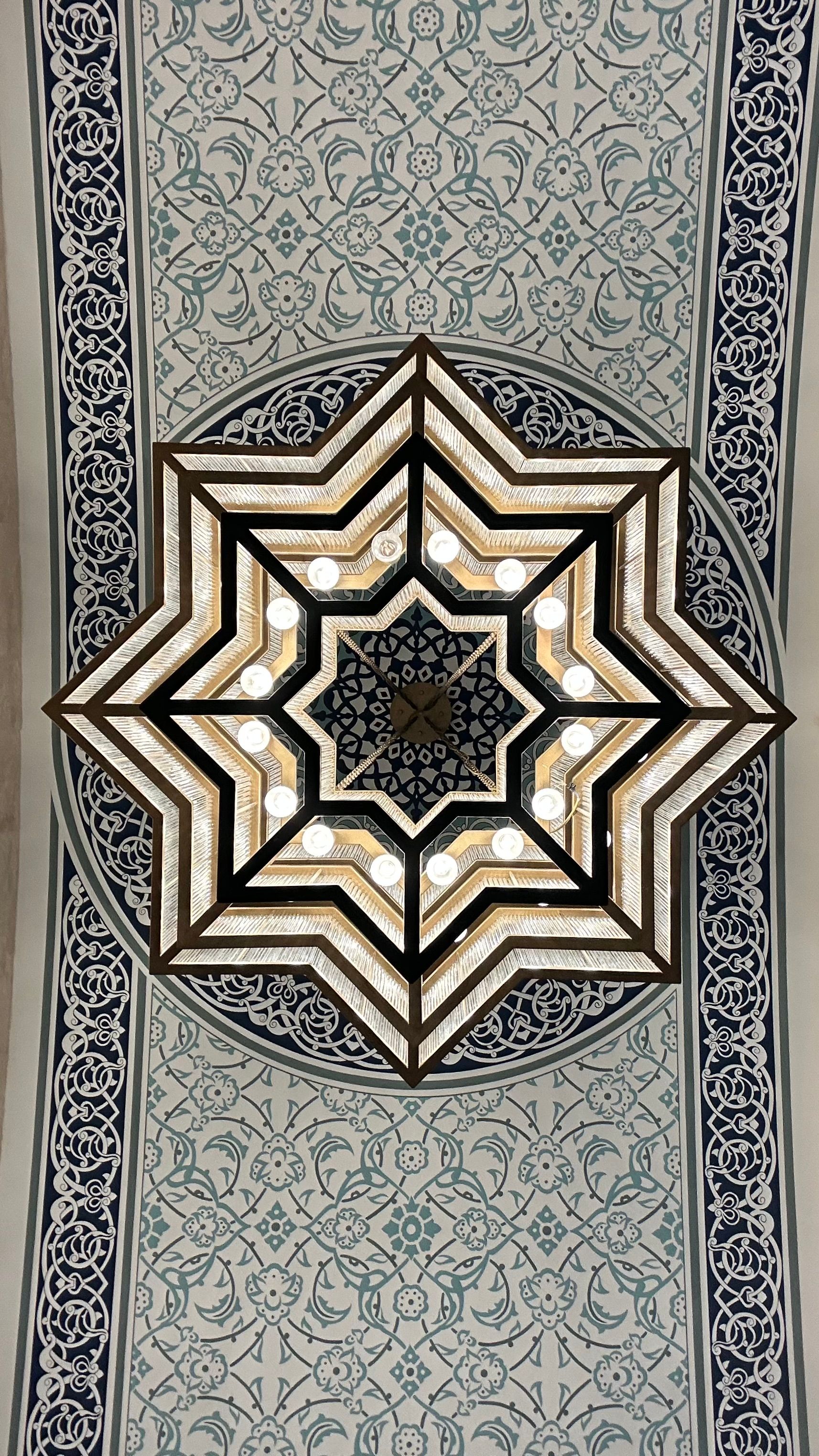 Ornate Mosque Ceiling with Star Design · Free Stock Photo