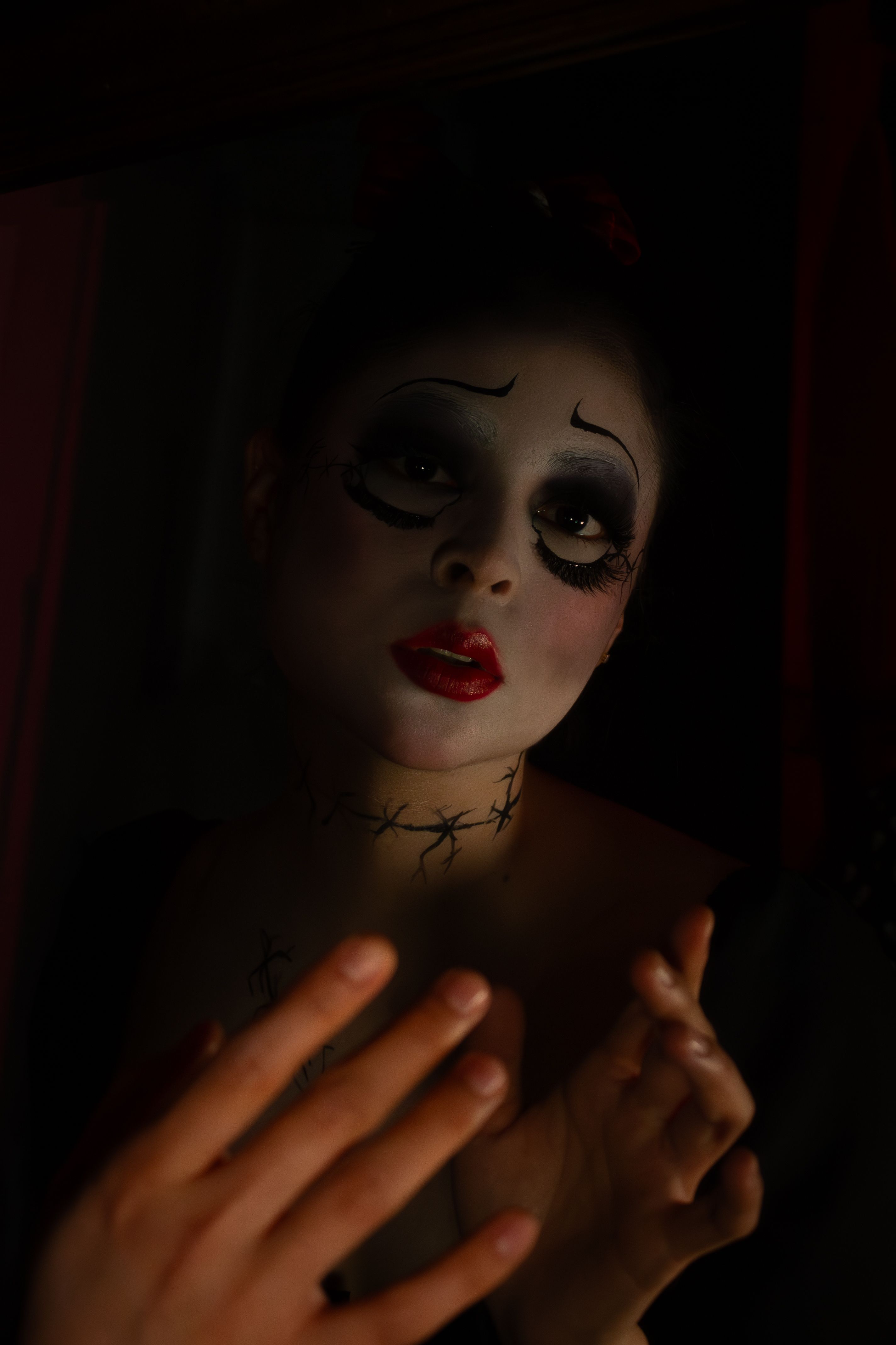 Dramatic Portrait with Artistic Makeup and Reflection · Free Stock Photo