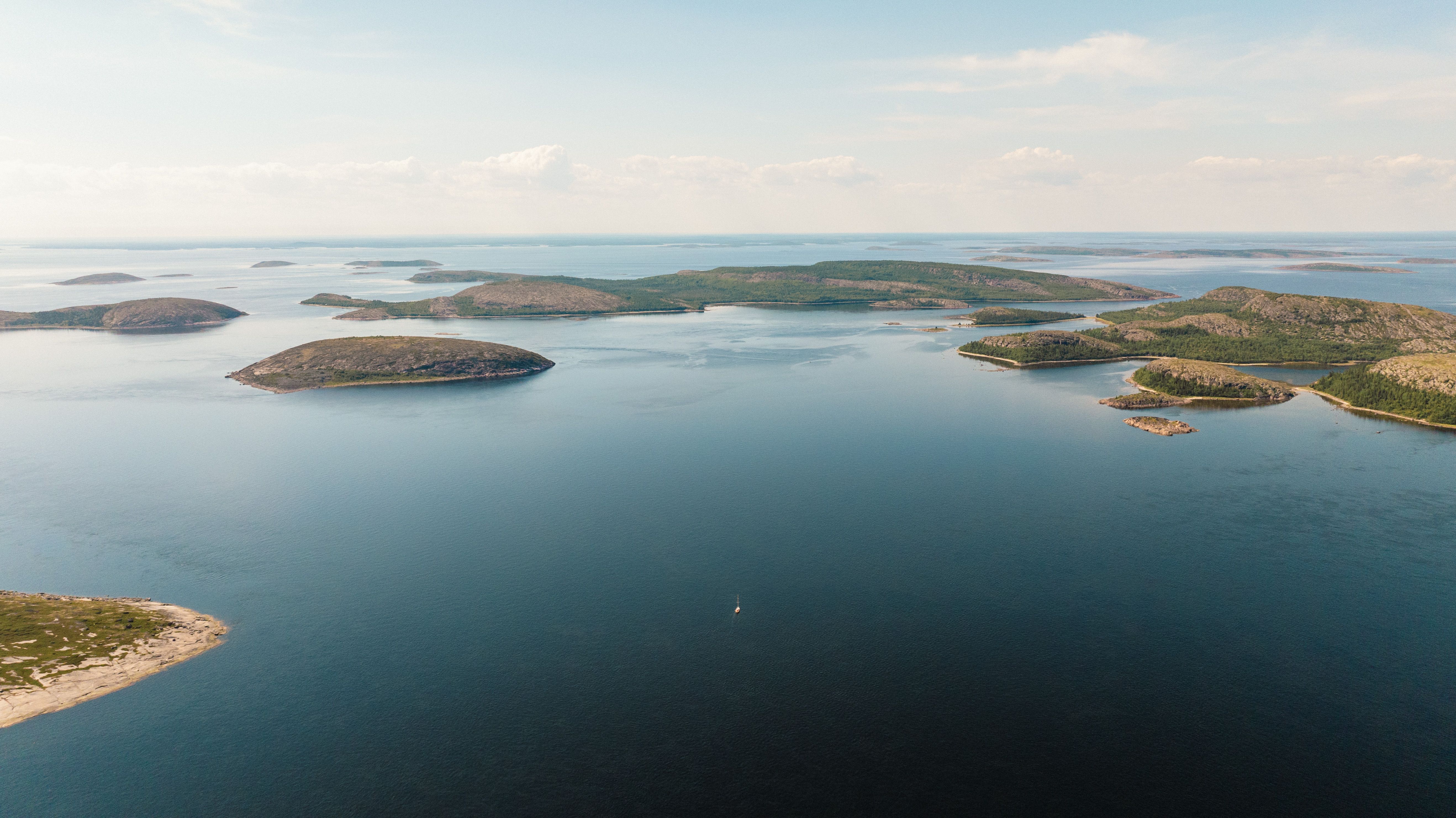 Aerial View of Coastal Islands in Tranquil Bay · Free Stock Photo