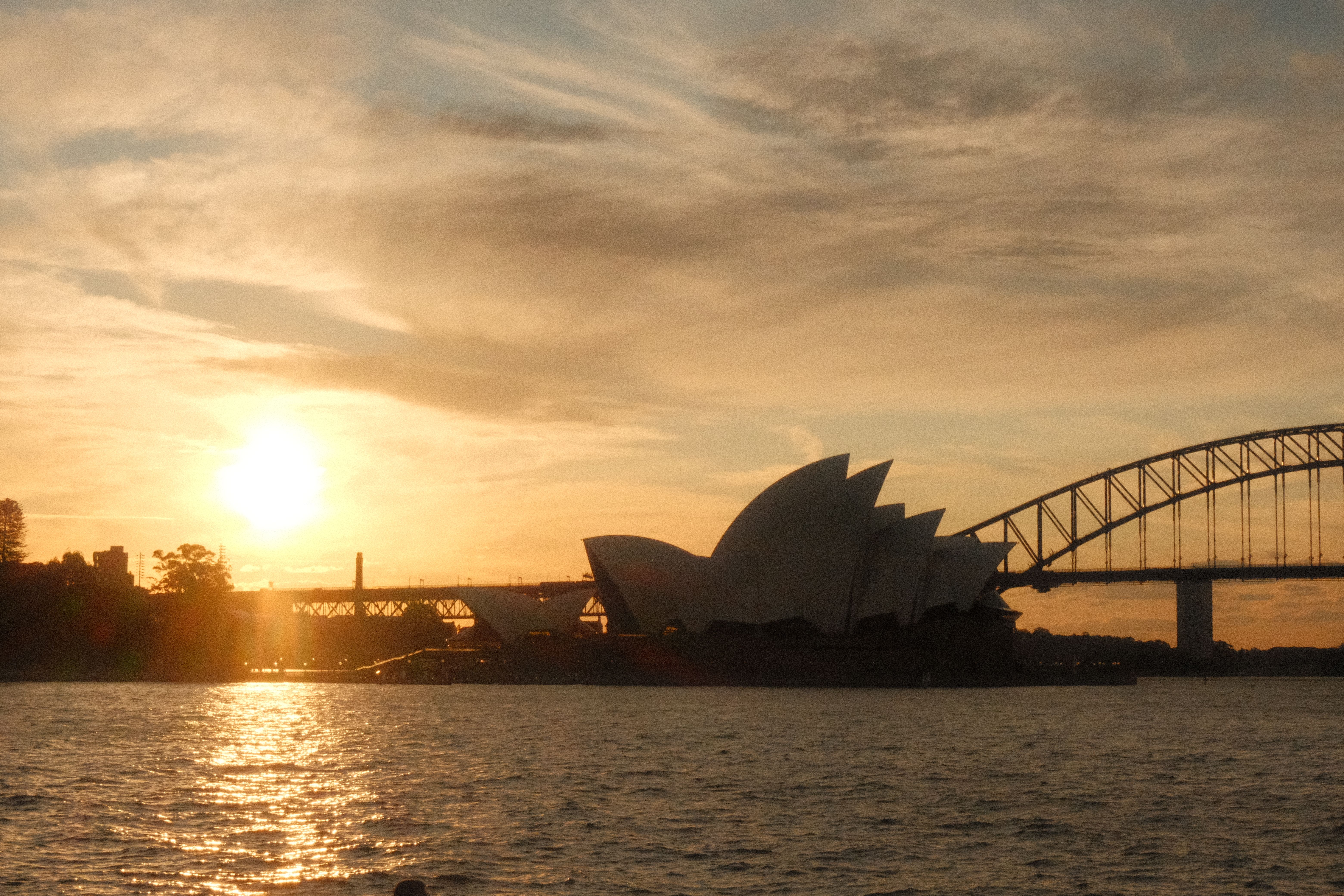 Sydney Opera House at Sunset with Harbour Bridge · Free Stock Photo