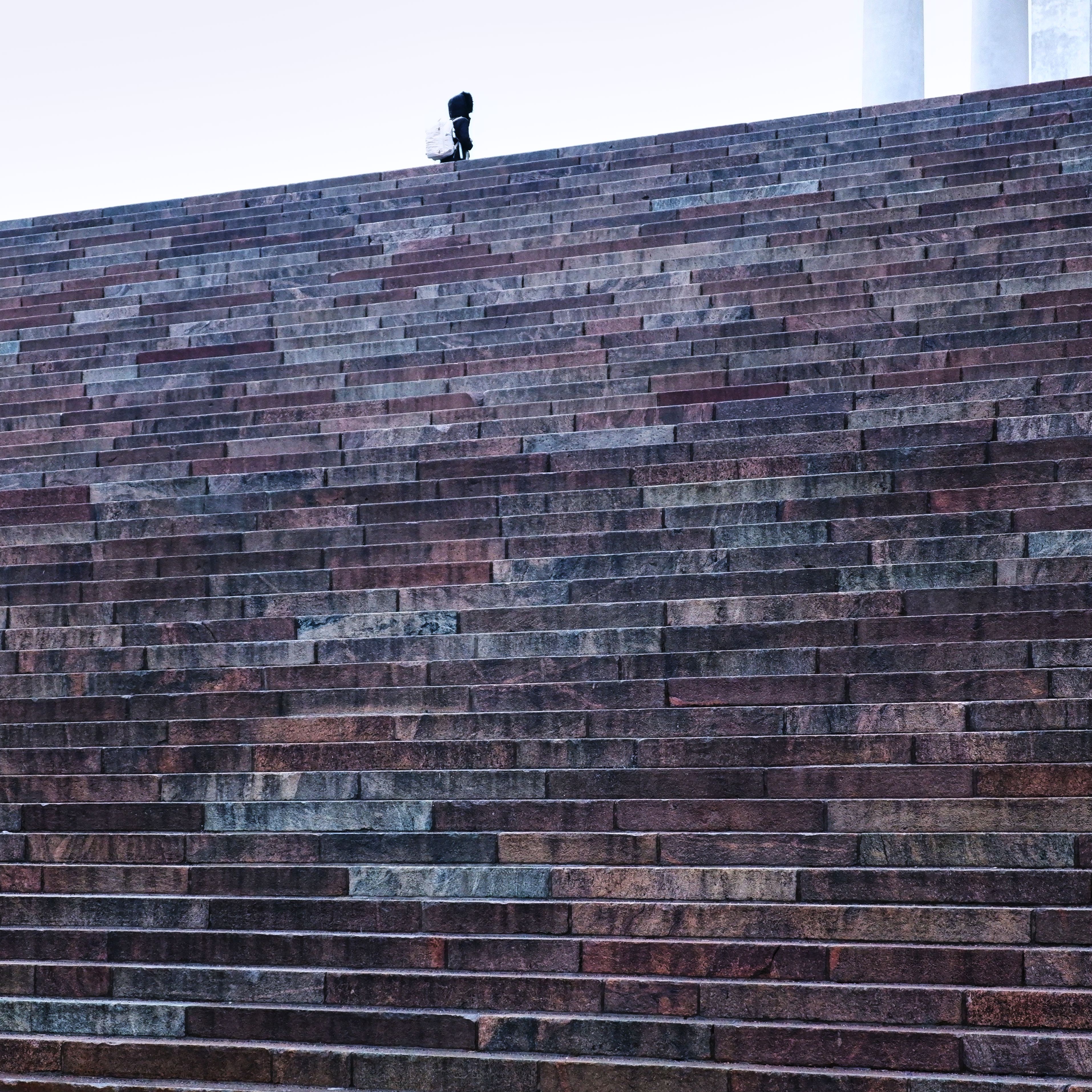 Steep Stone Steps in Helsinki Winter Scene · Free Stock Photo