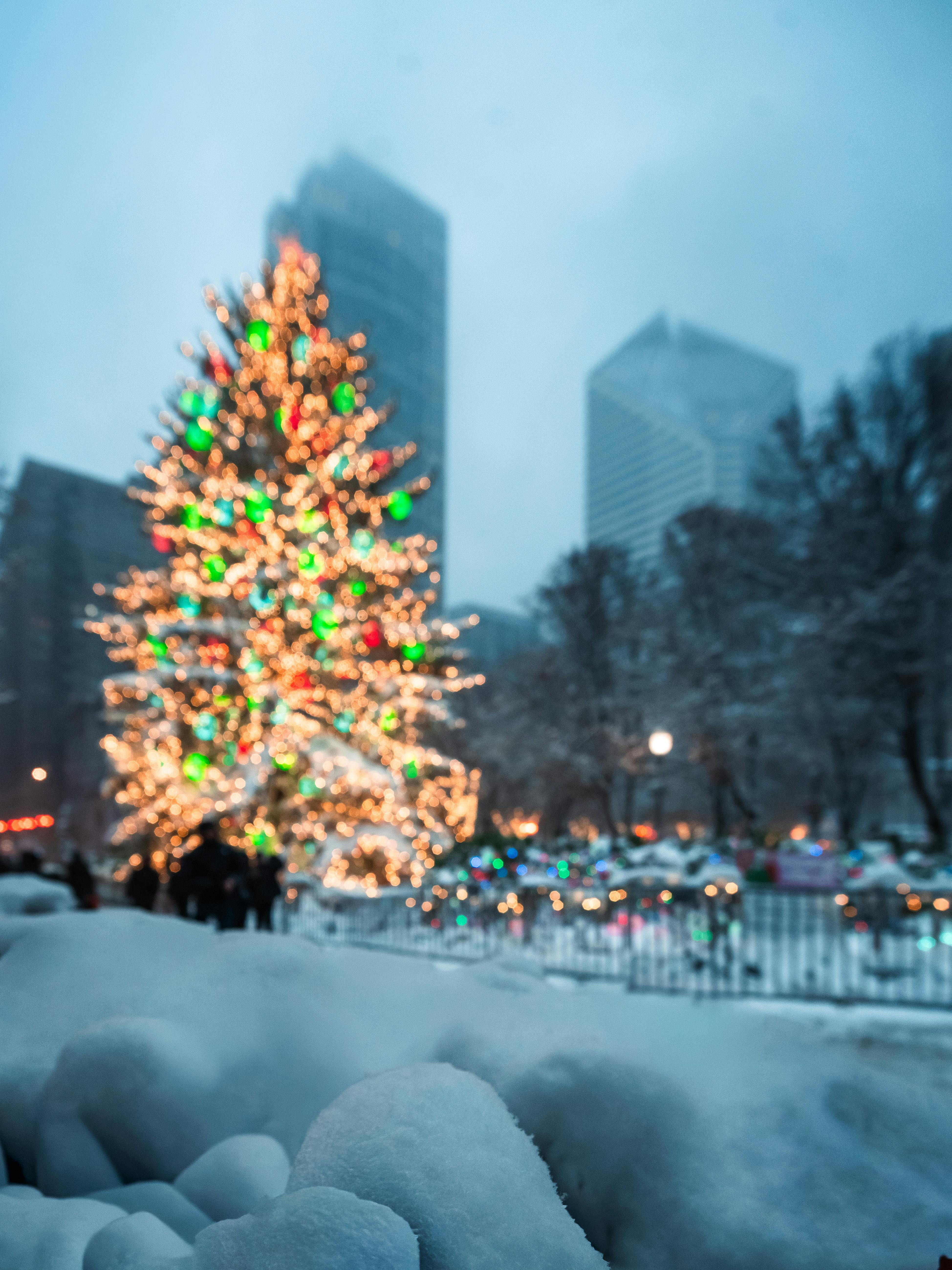 Noche Festiva De Invierno En El Centro De Chicago · Foto de stock gratuita