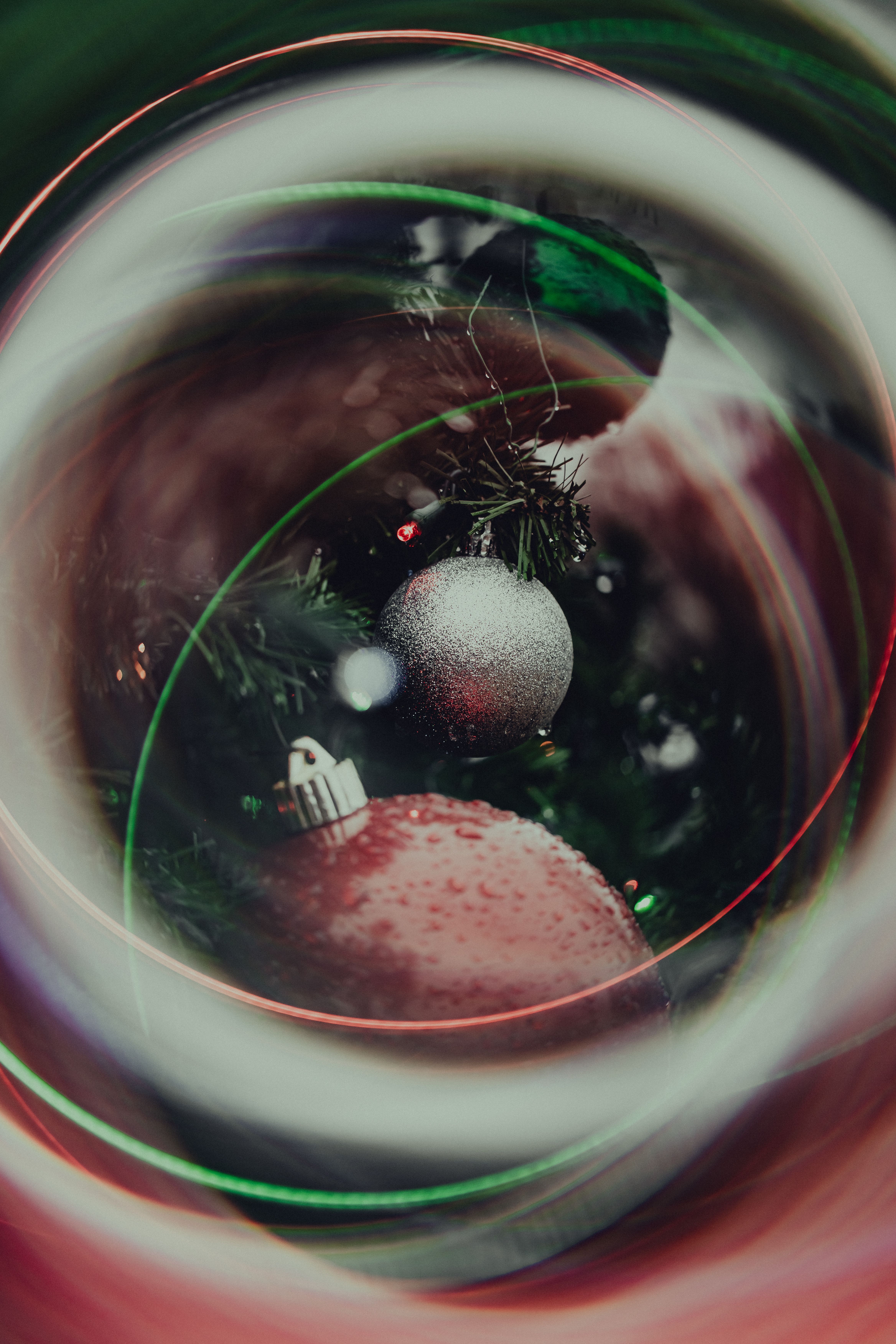 Festive Abstract Holiday Decoration with Baubles · Free Stock Photo