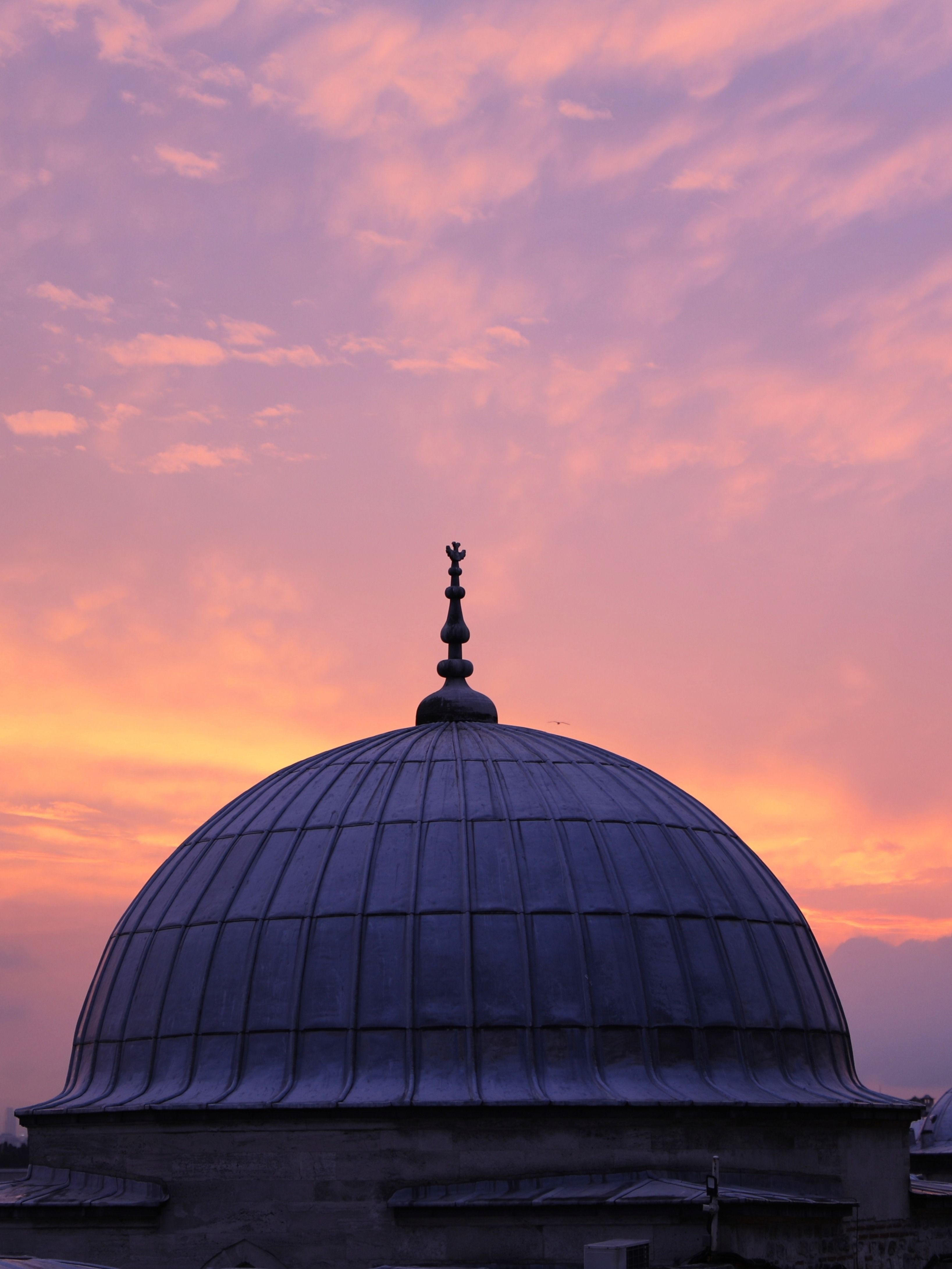Dome Silhouette Against Vibrant Sunset Sky · Free Stock Photo