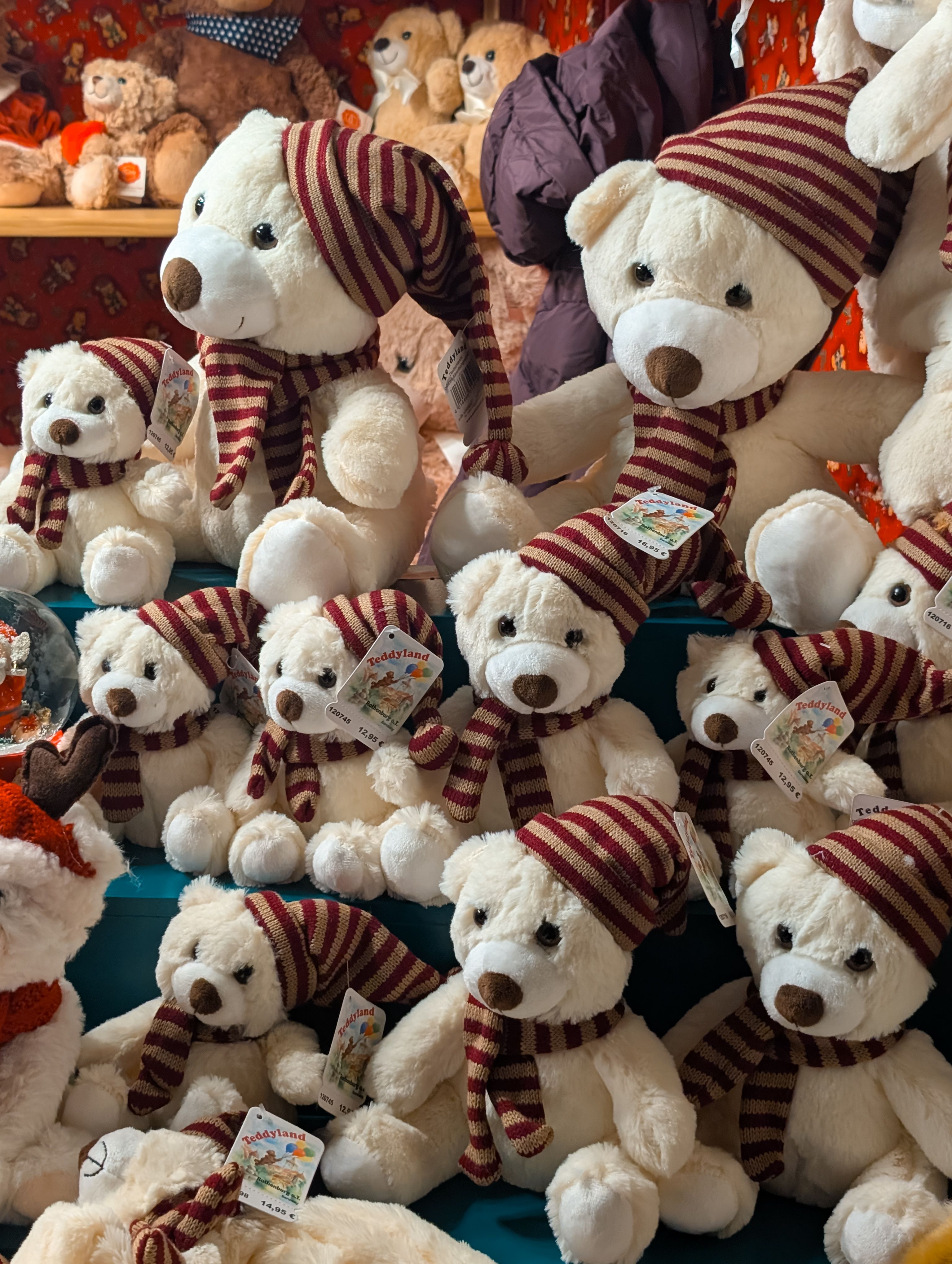 Adorable Teddy Bears with Striped Hats in Dresden · Free Stock Photo