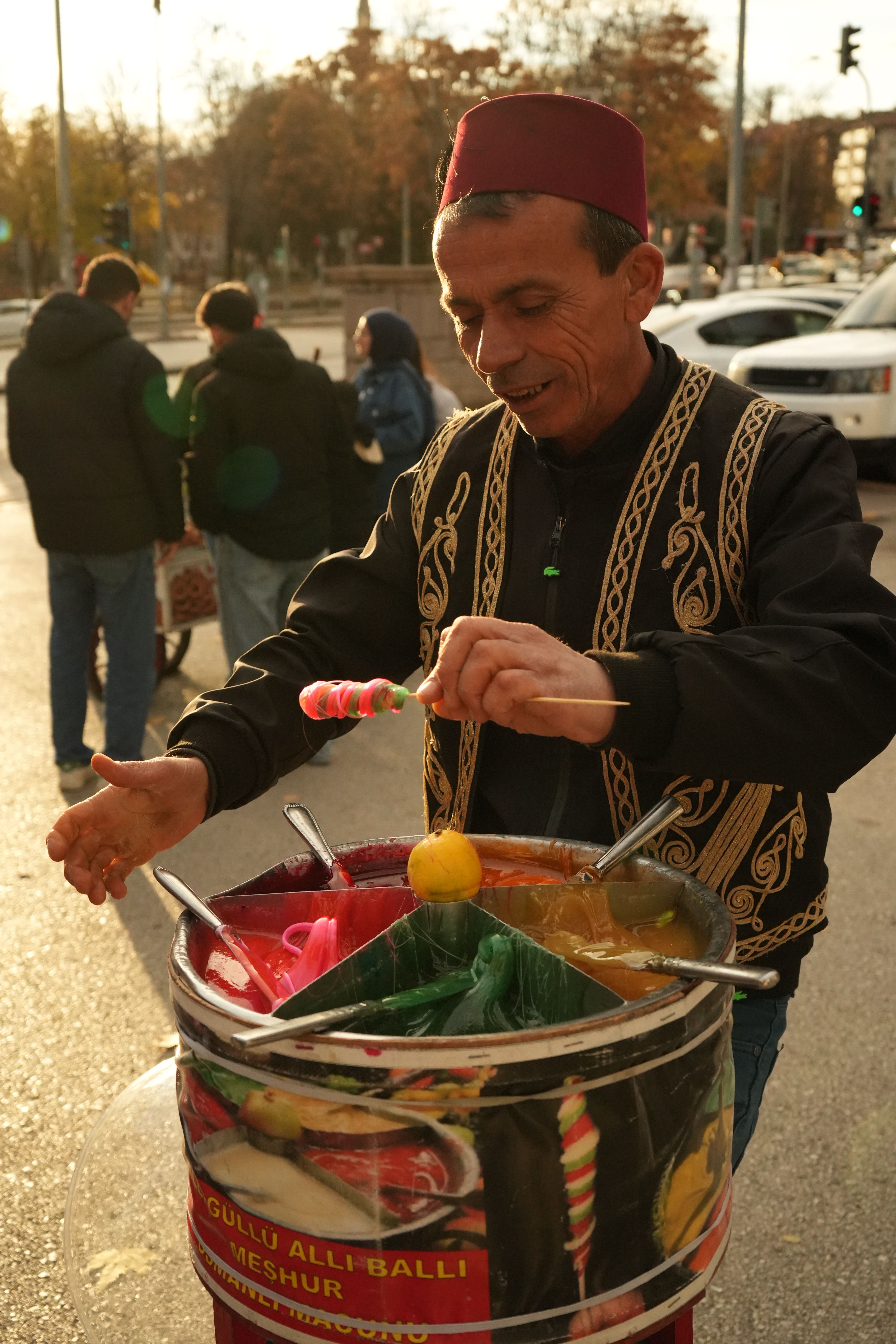 Street Vendor Selling Traditional Turkish Candy · Free Stock Photo