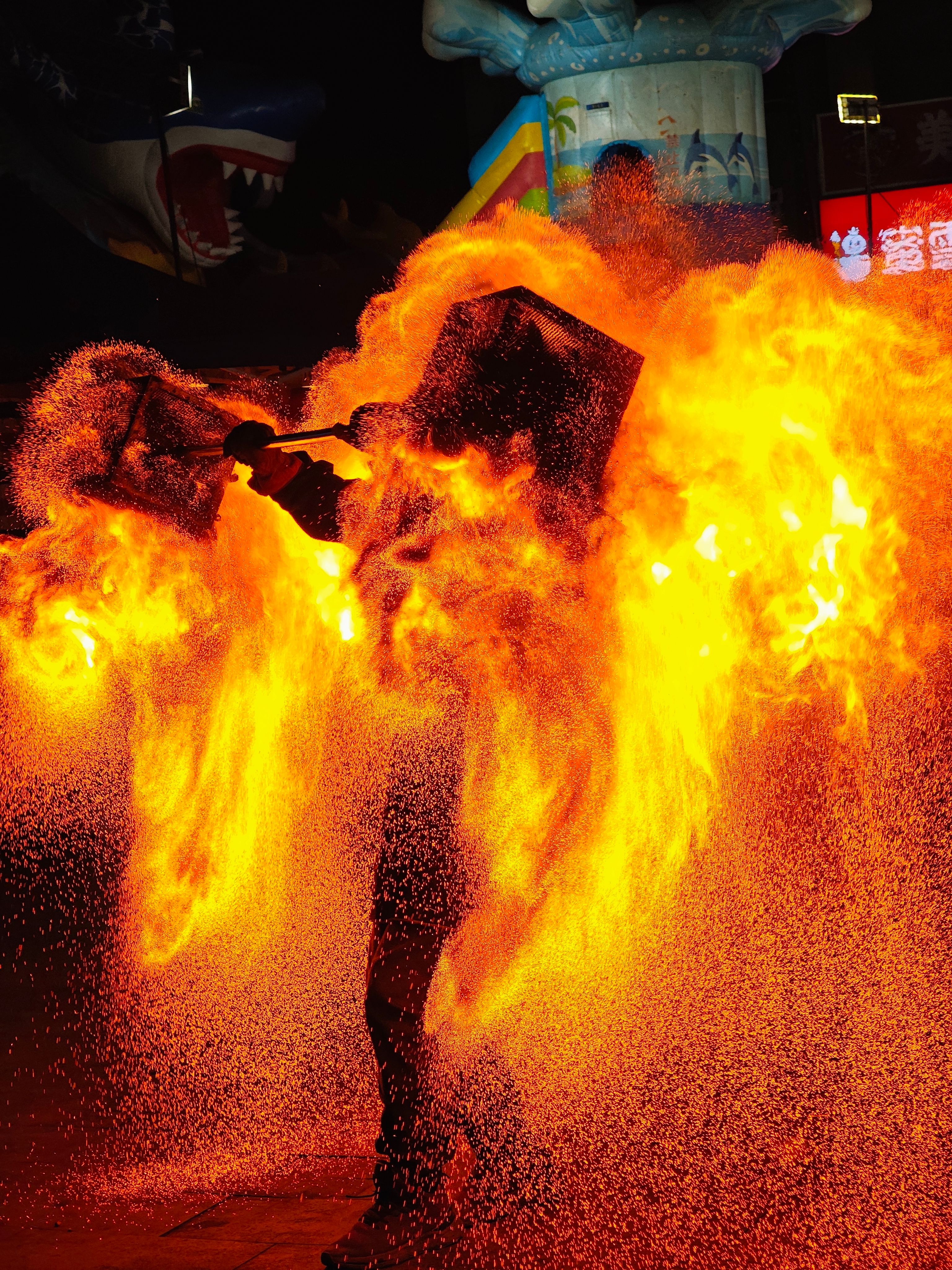 Exciting Fire Performance Art Captured at Night · Free Stock Photo