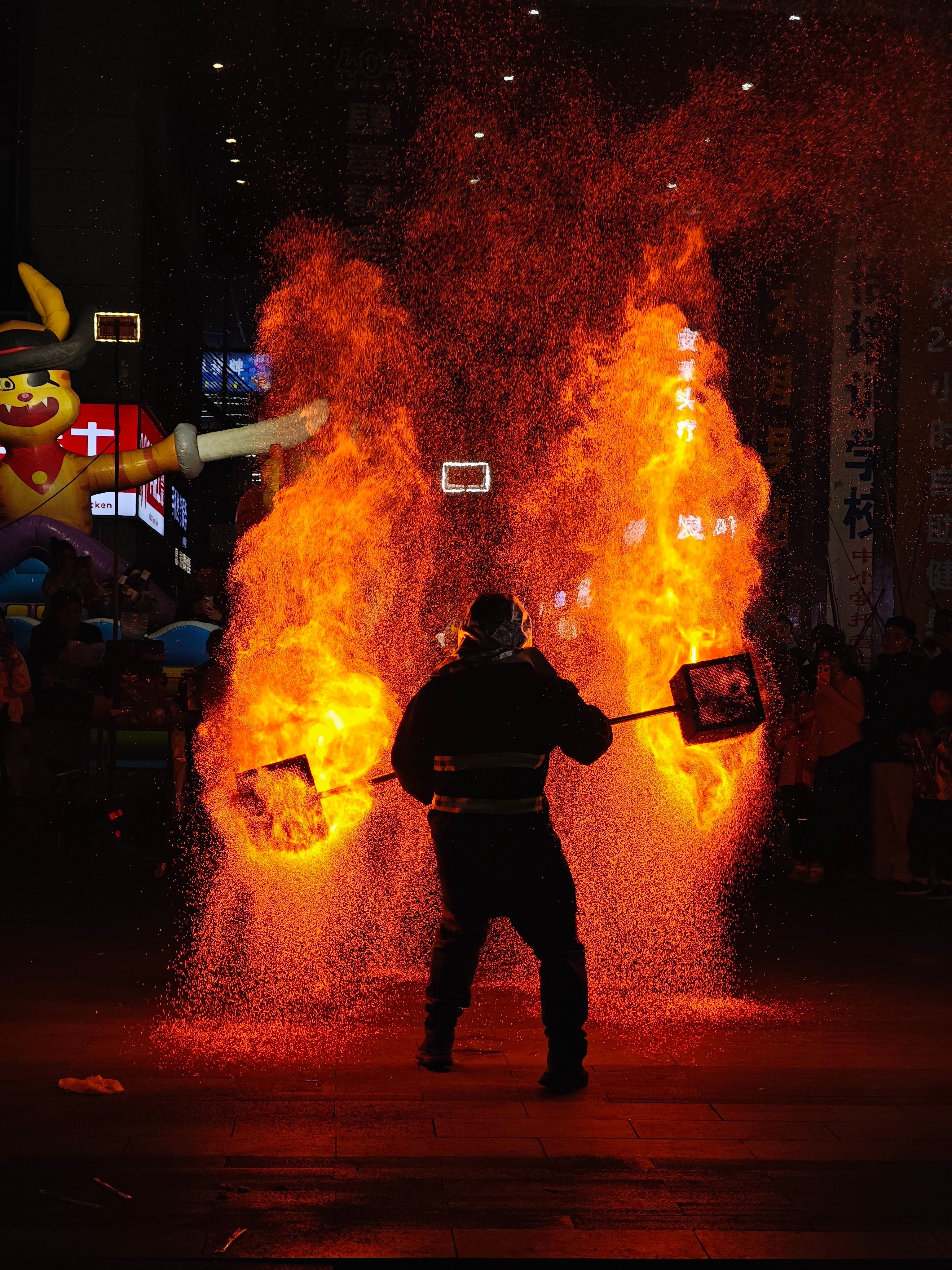 Street Performer Fire Show at Night Event · Free Stock Photo