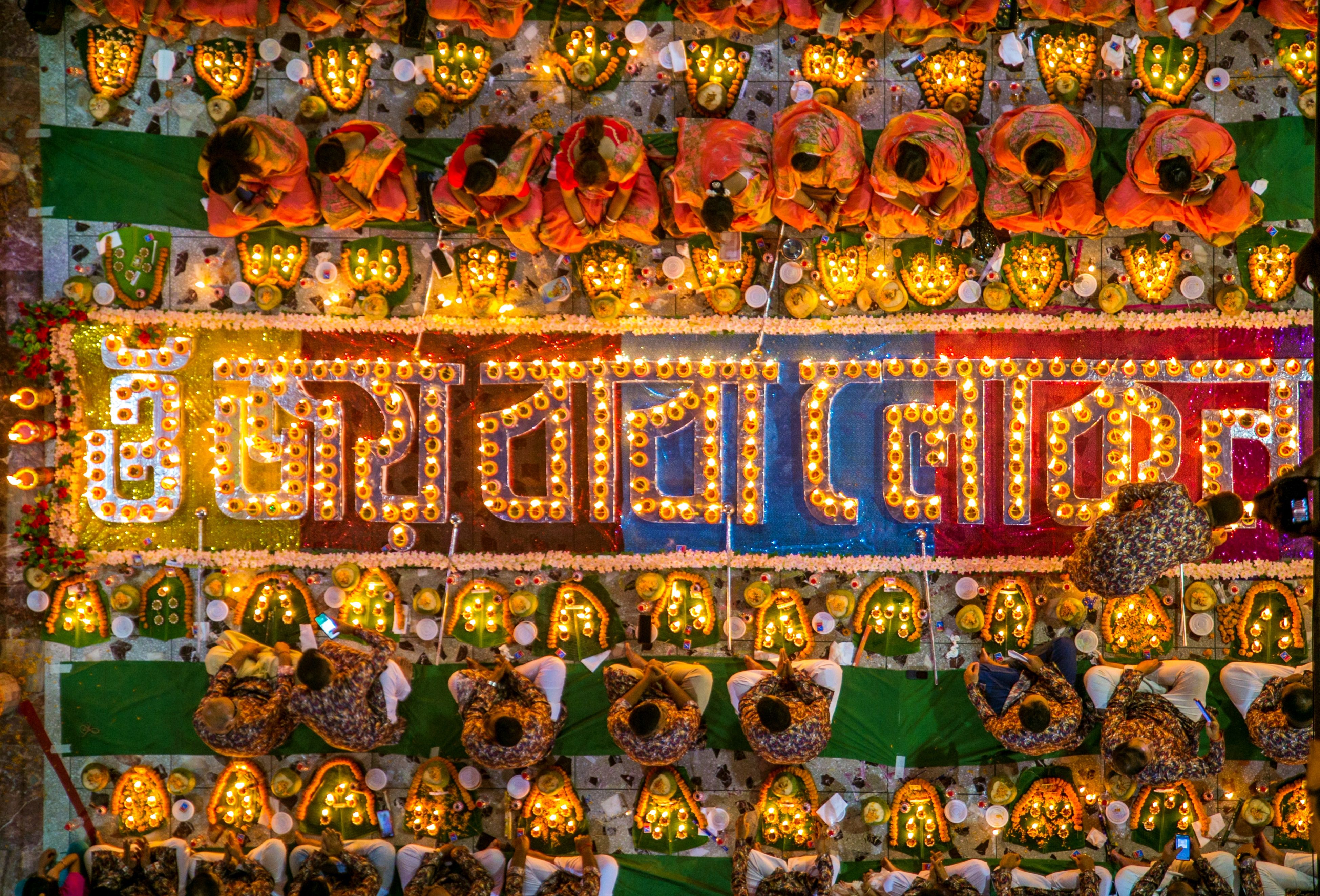 Aerial View of Traditional Indian Festival Gathering · Free Stock Photo